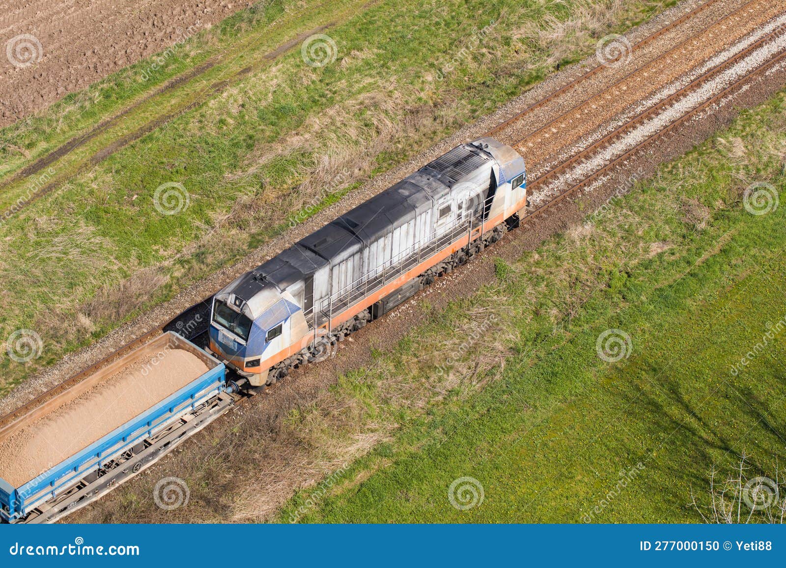 Aerial View of the Railway Train Stock Photo - Image of aerial, railway ...