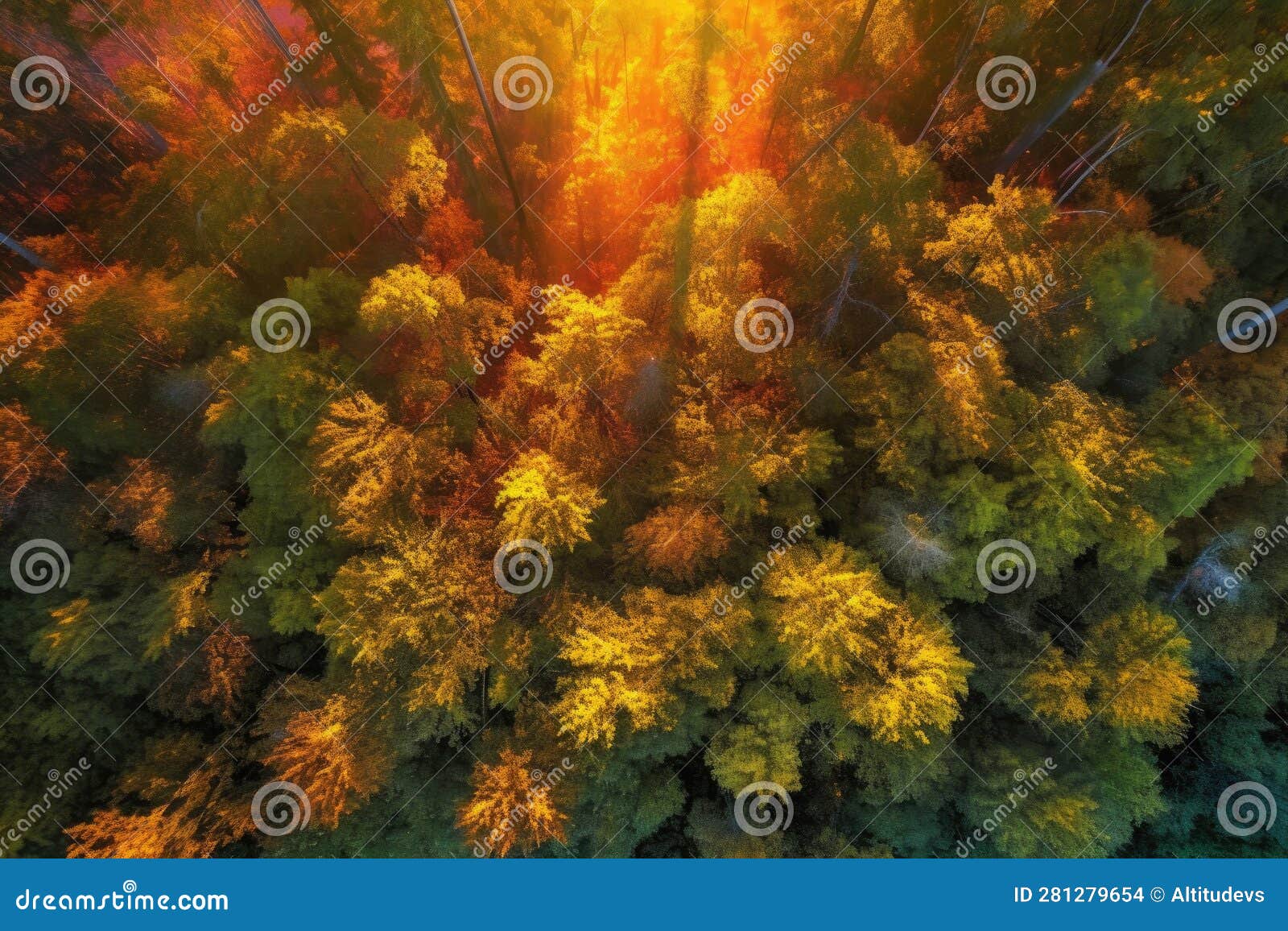 Aerial View of Redwood Forest Canopy at Sunset Stock Photo - Image of ...