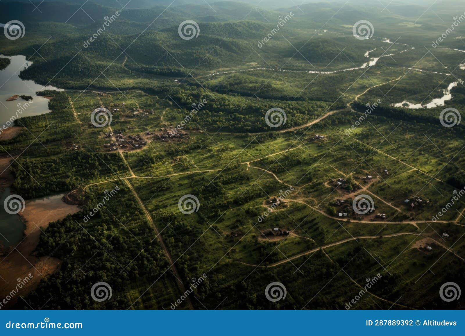 Aerial View of Reforestation Efforts Stock Photo - Image of generative ...