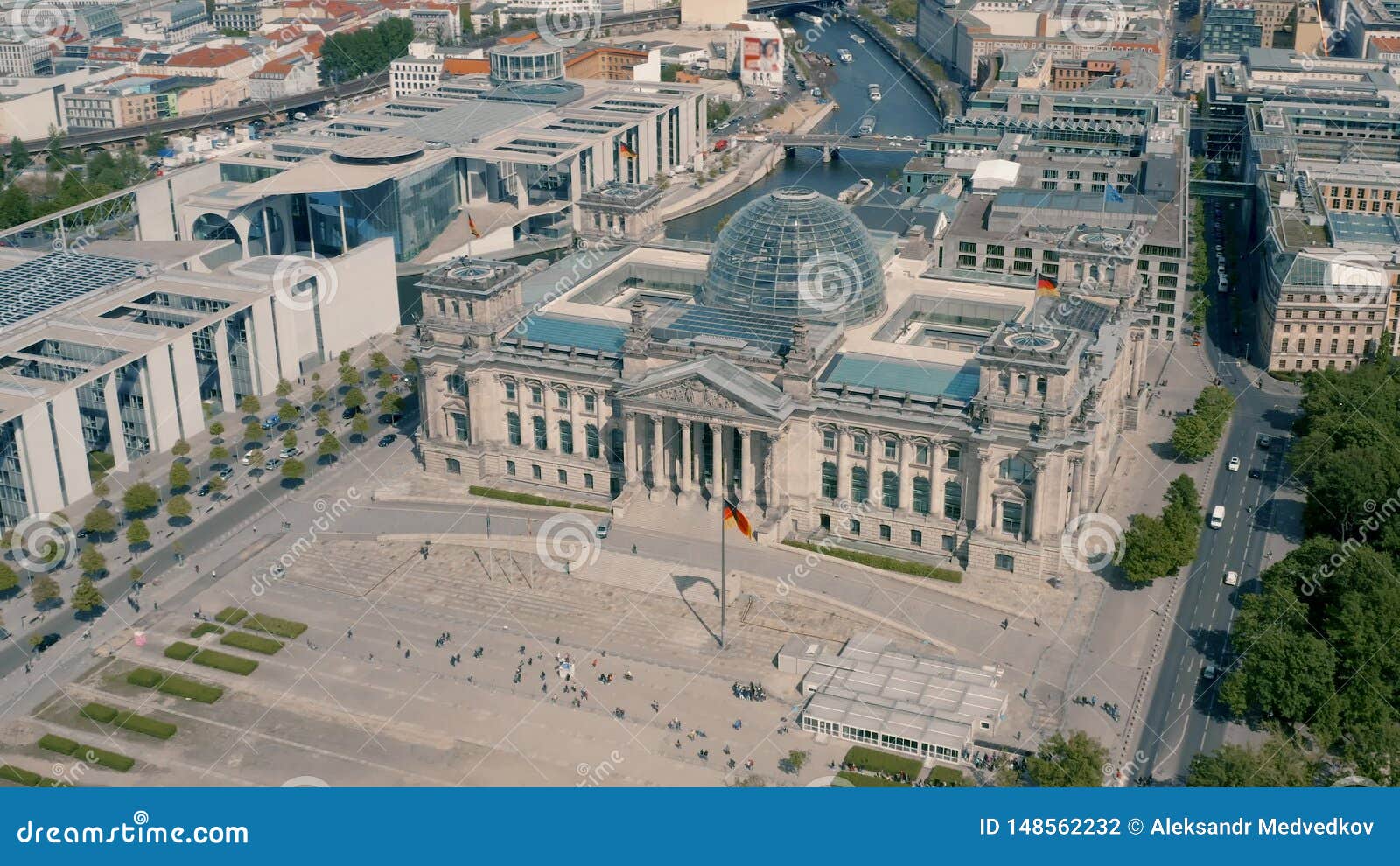 Aerial View of Reichstag Building Stock Footage - Video of berliner ...