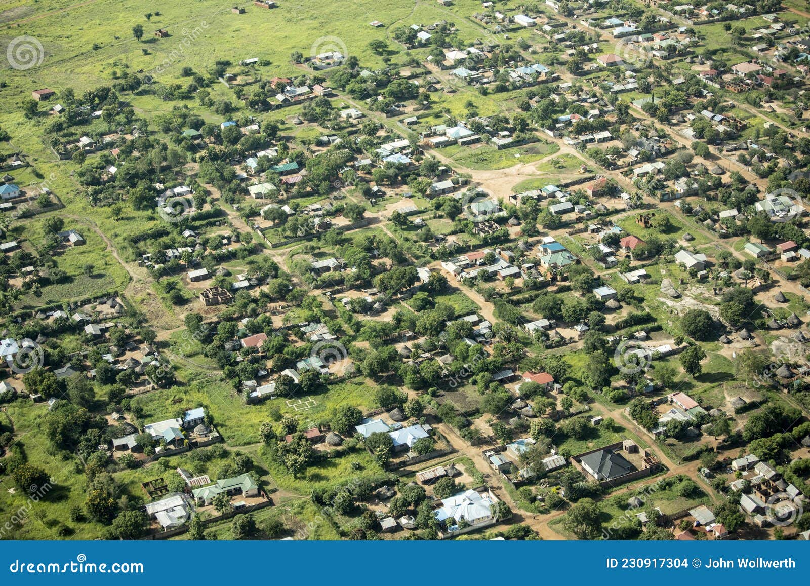 Aerial View of the Remote Town of Torit, South Sudan Stock Photo ...
