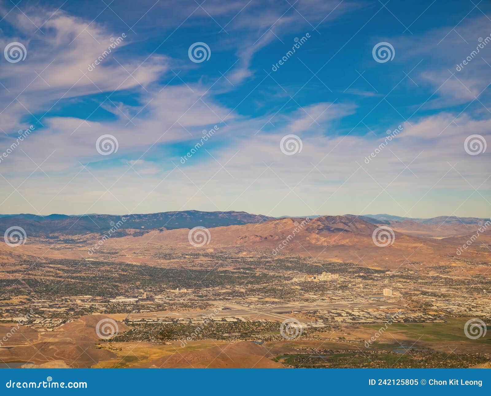 Aerial View of the Reno Cityscape Stock Image - Image of mountainous ...