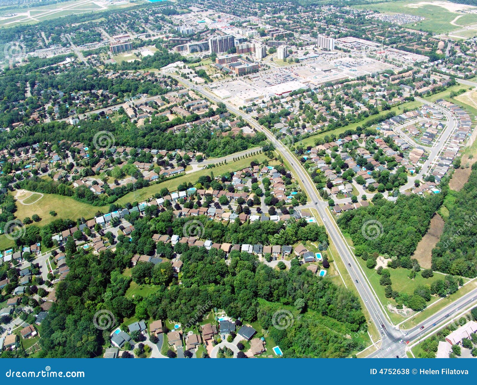 Aerial View of Residential Area Stock Photo - Image of community, area ...
