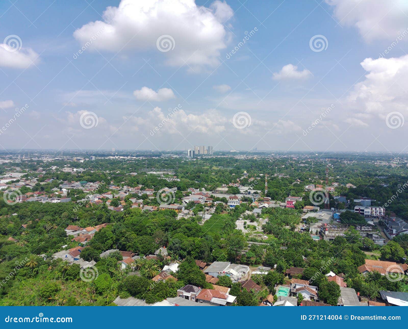 Aerial View of Residential Area Filled with Greenery Stock Photo ...