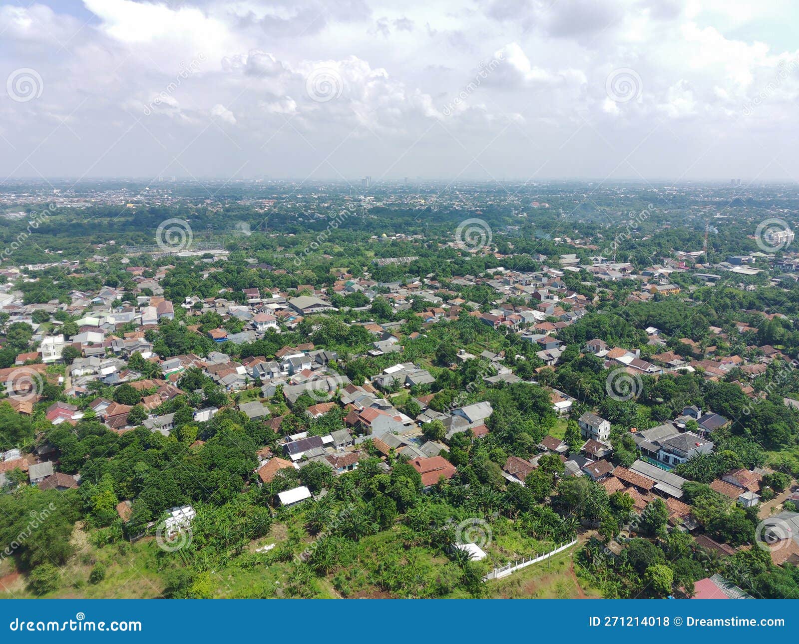 Aerial View of Residential Area Filled with Greenery Stock Photo ...