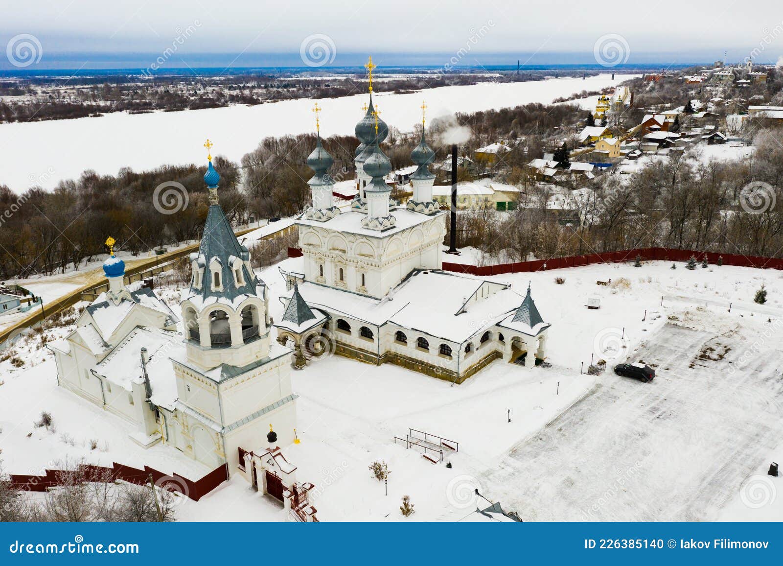 Aerial View of Resurrection Monastery in Russian Town of Murom in ...