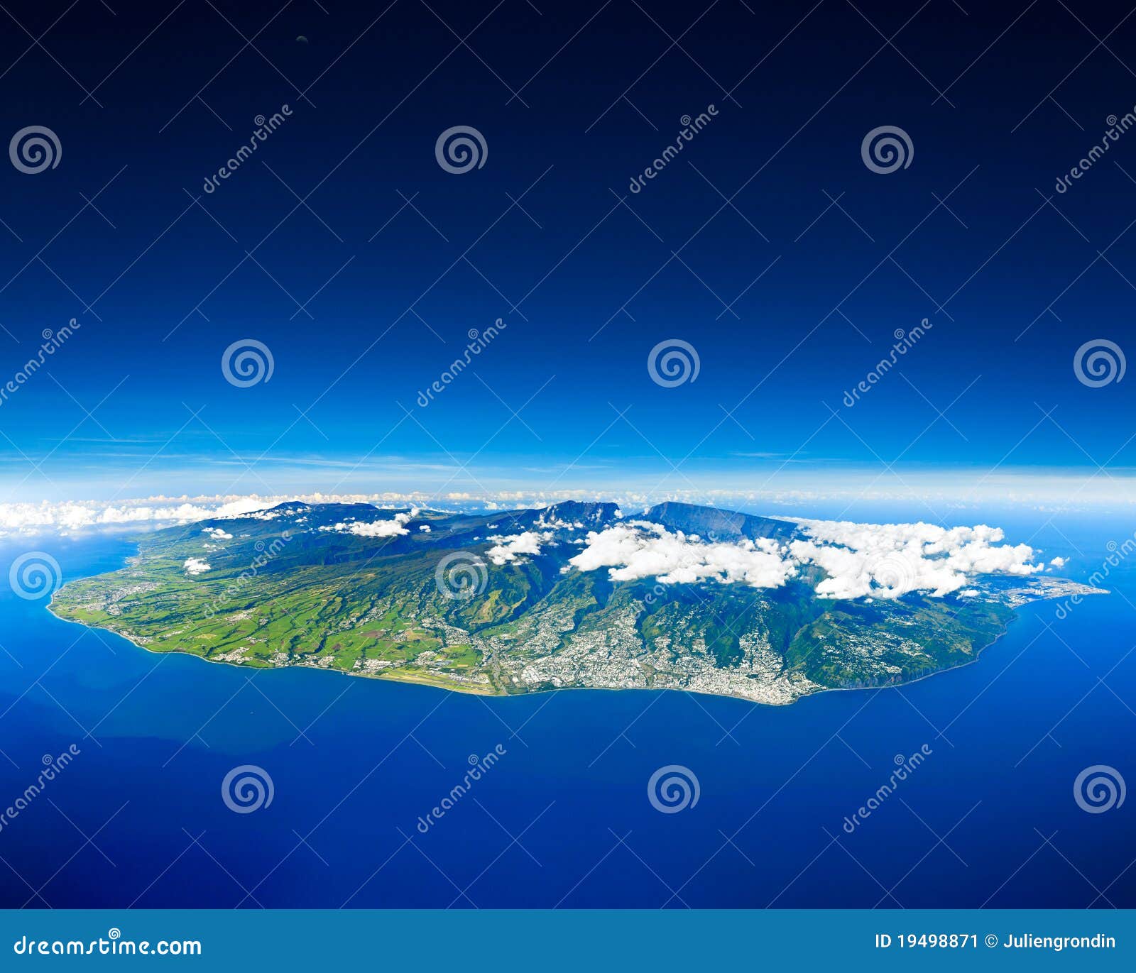 Aerial View of Reunion Island Stock Image - Image of panoramic, water ...