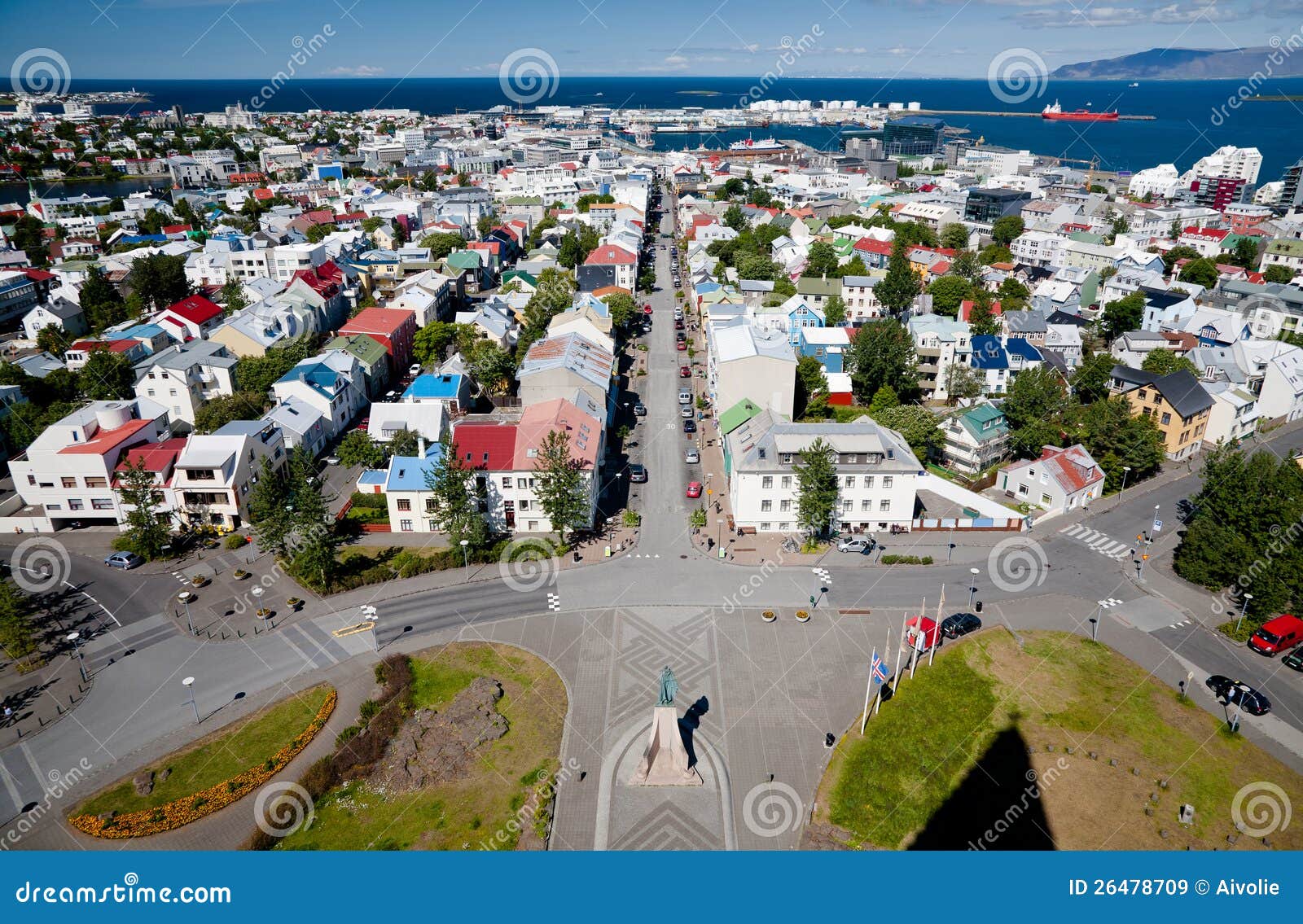 Aerial View of Reykjavik, Iceland Stock Image - Image of aerial, nordic ...
