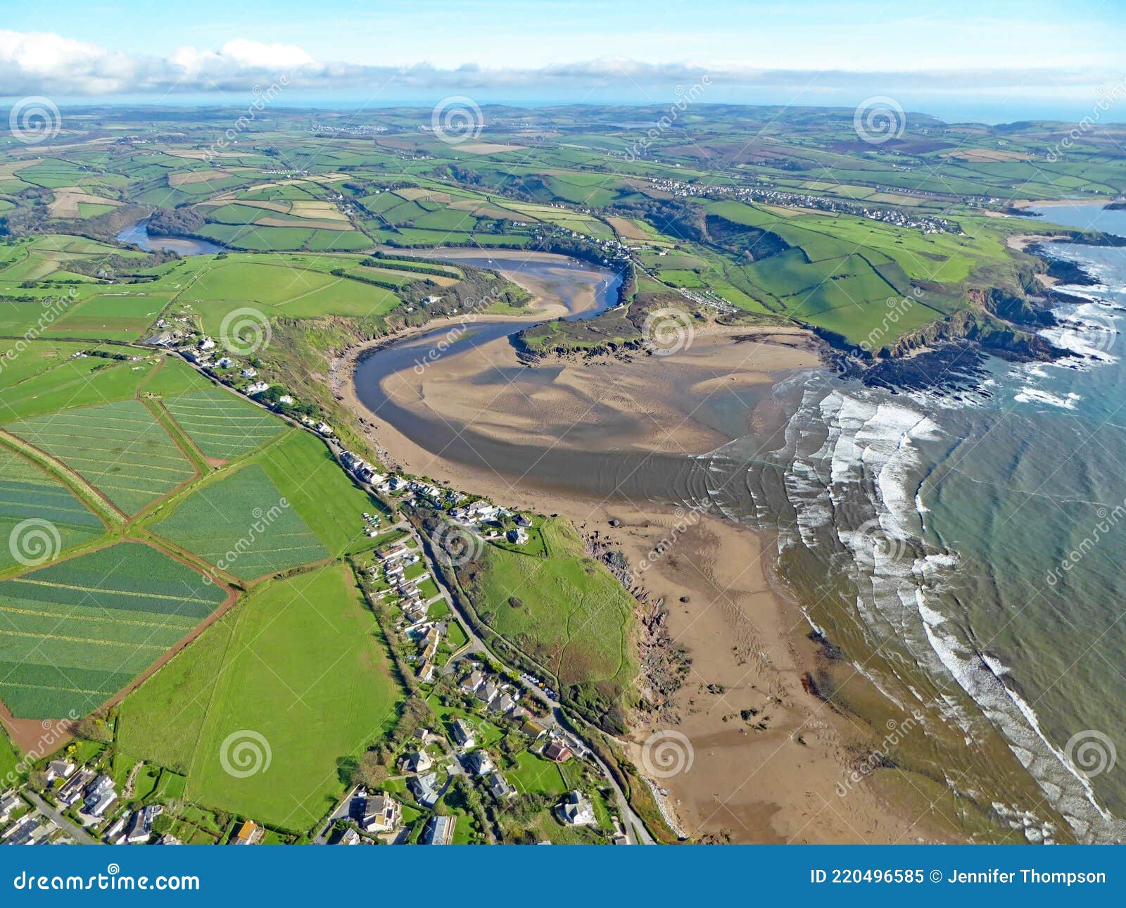 Aerial View of the River Avon in Devon Stock Image - Image of river ...