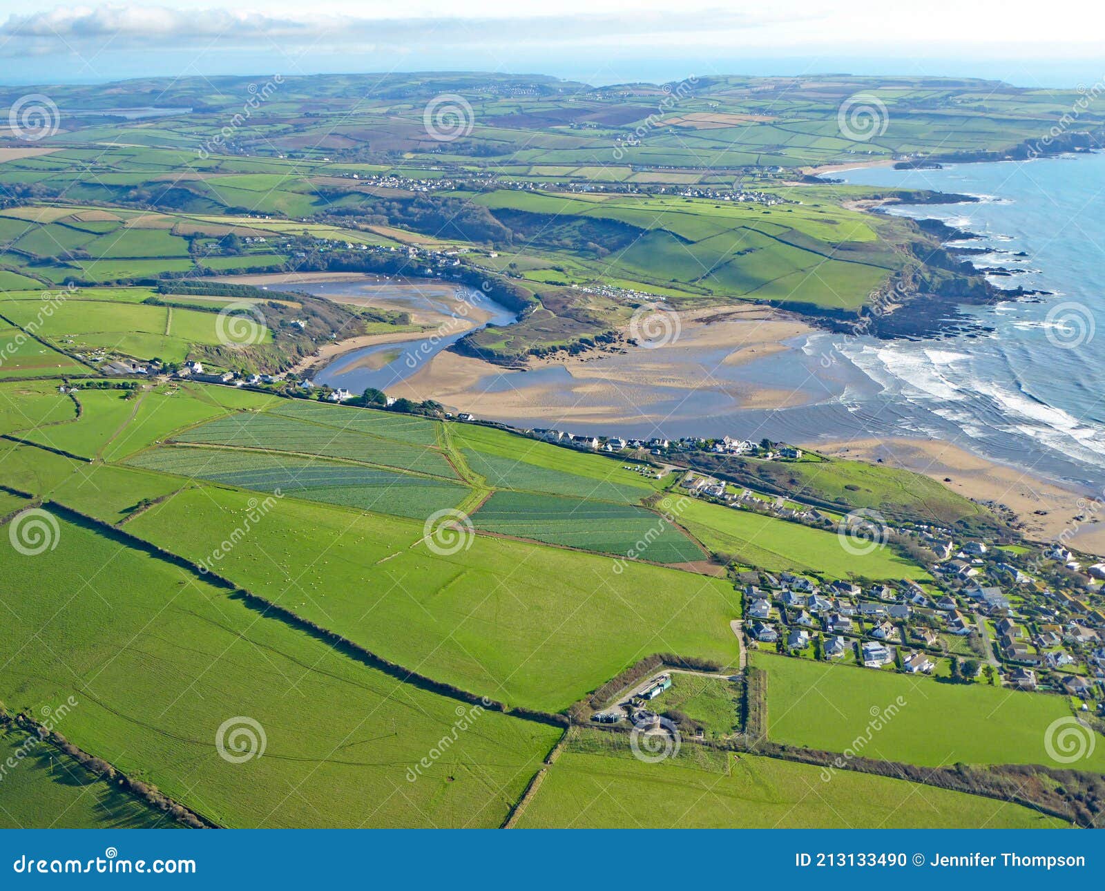 River Avon Estuary in Devon Stock Photo - Image of bigbury, grass ...