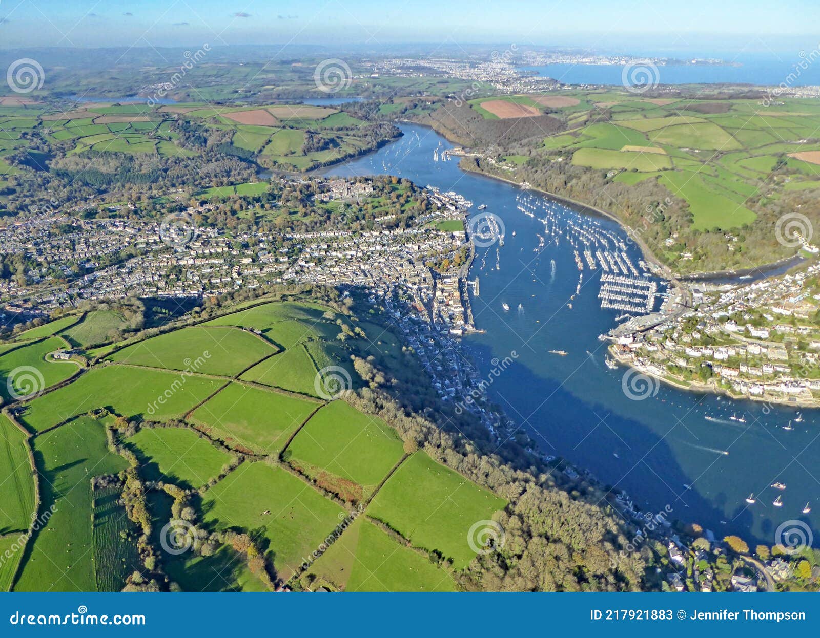 Aerial View of the River Dart in Devon Stock Image - Image of naerial ...