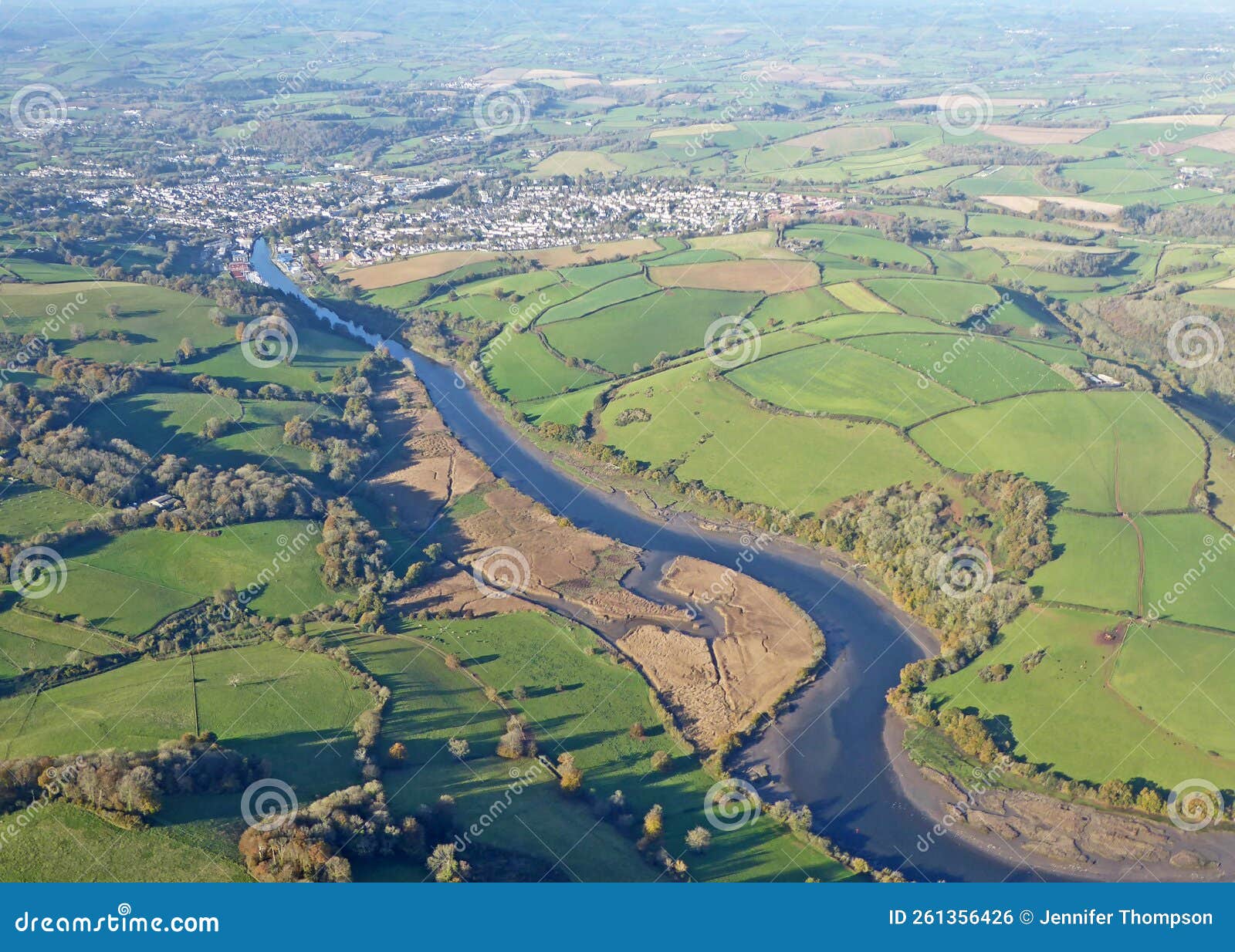 Aerial View of the River Dart in Devon Stock Photo - Image of tree ...