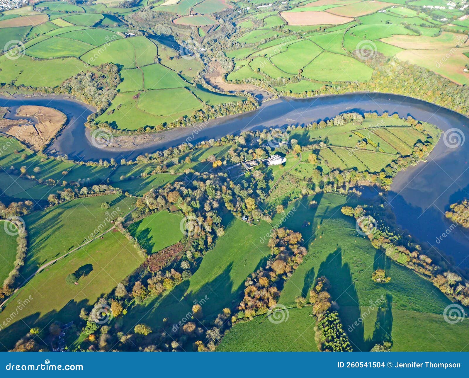 Aerial View of the River Dart in Devon Stock Photo - Image of ...