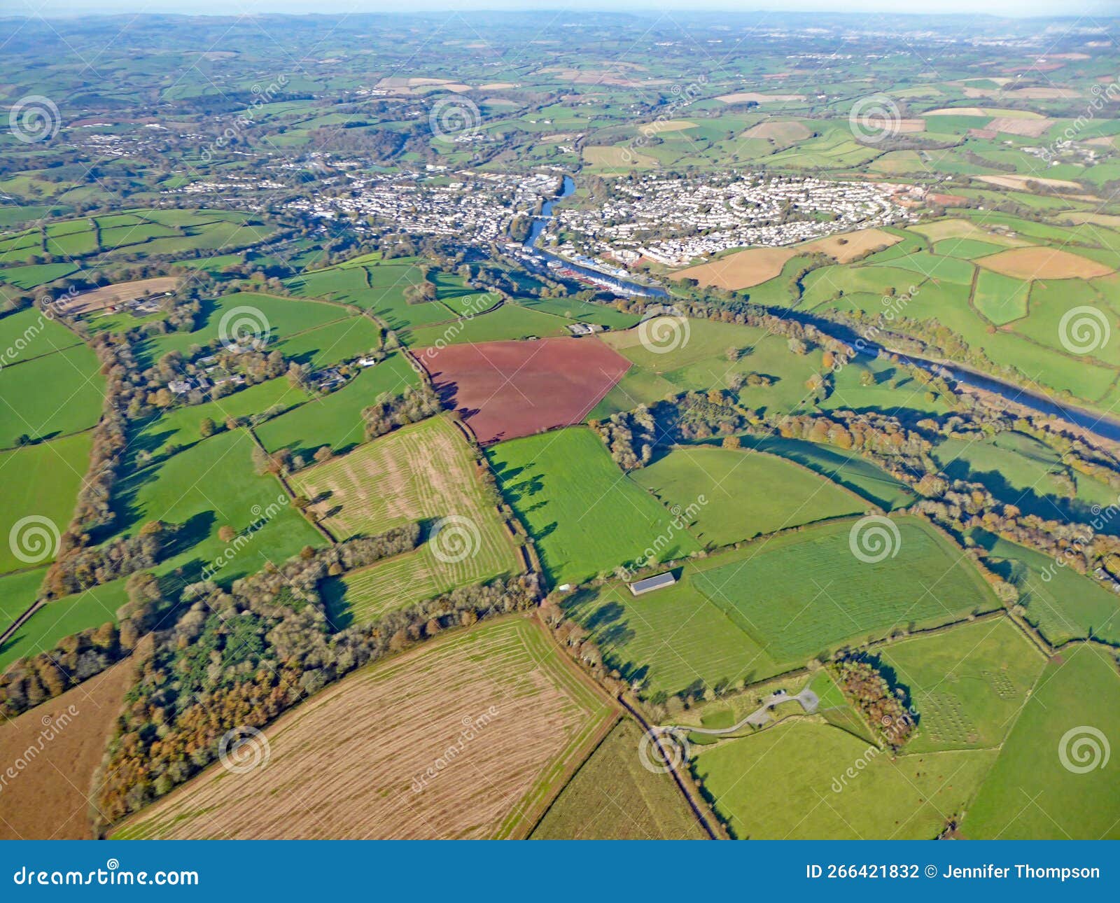 Aerial View of the River Dart in Devon Stock Photo - Image of england ...
