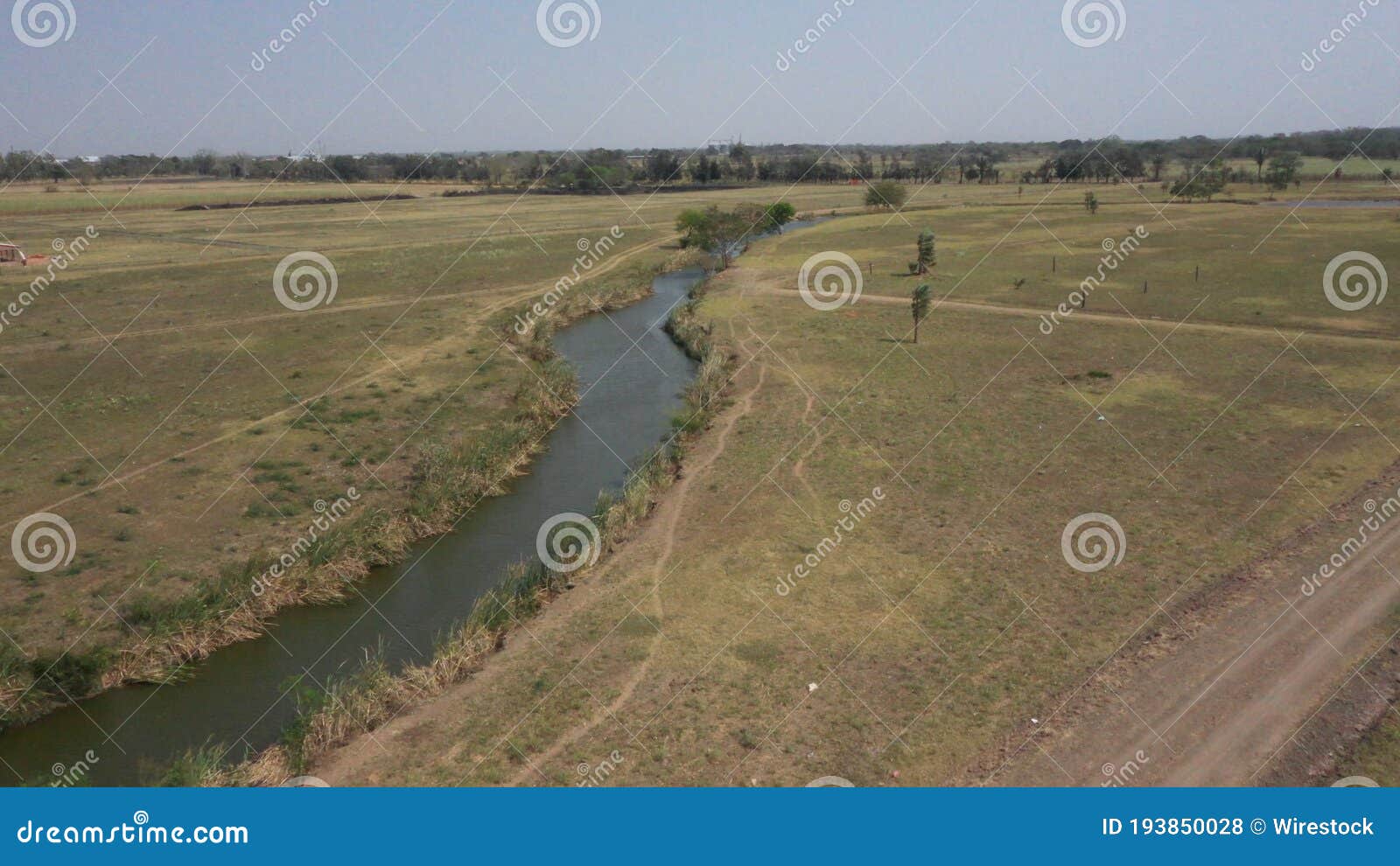 Aerial View of River and Fields Stock Photo - Image of farmland, season ...