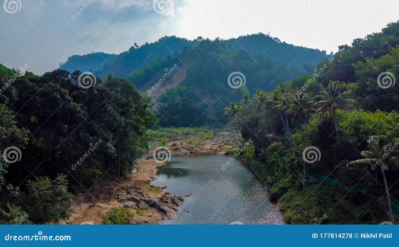 Aerial View of River at Munnar India Stock Photo - Image of landscape ...