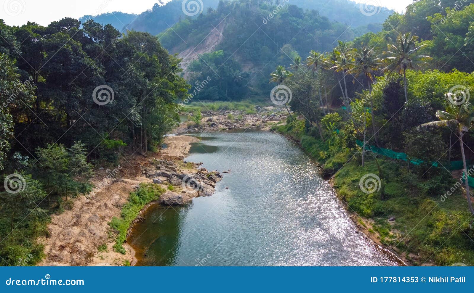 Aerial View of River at Munnar India Stock Image - Image of river ...