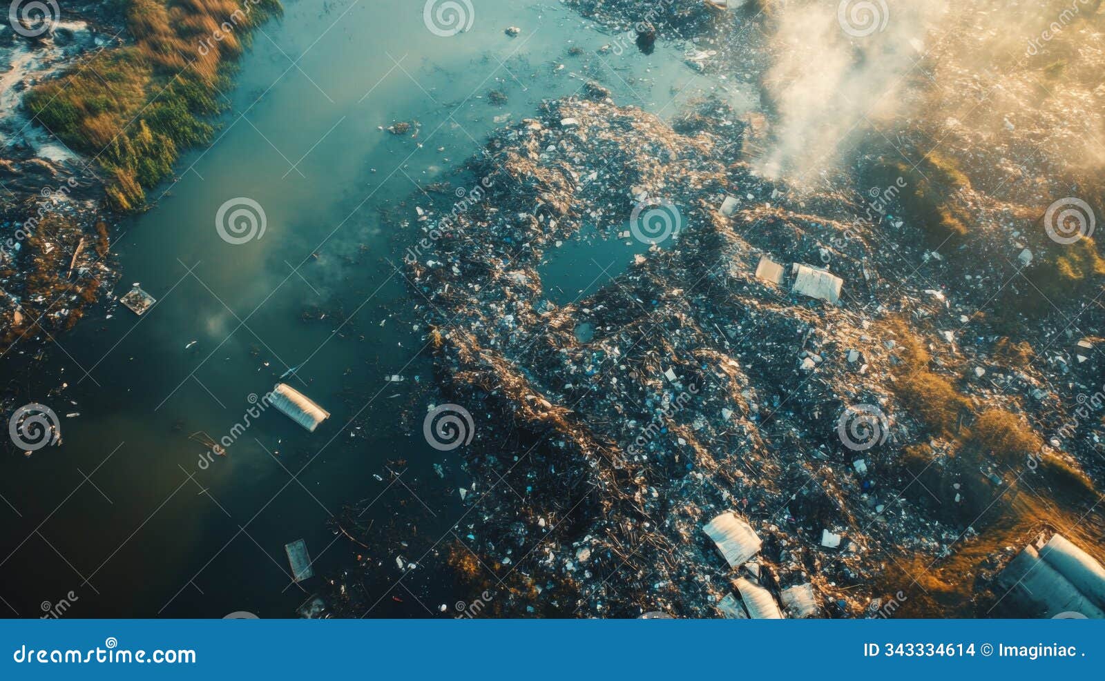 A River Polluted With Plastic Waste, Fish Struggling To Survive In The ...