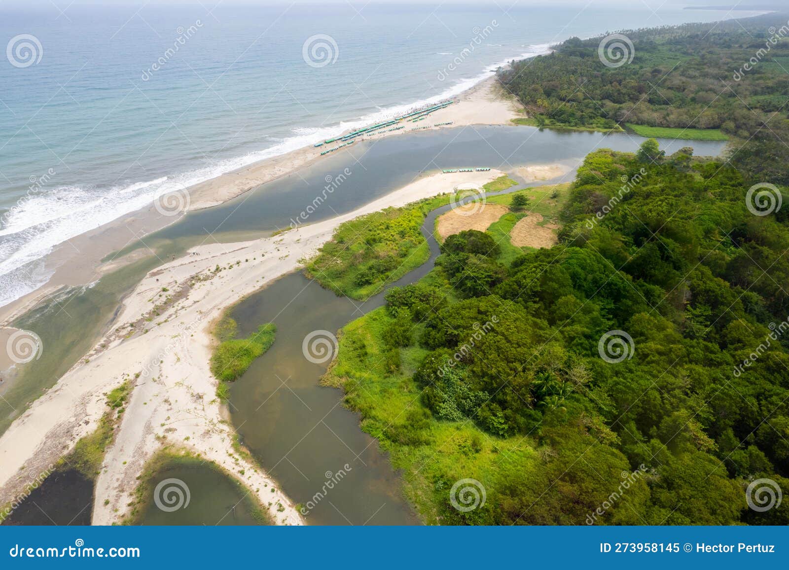 Aerial View of the River and the Sea Stock Image - Image of island ...
