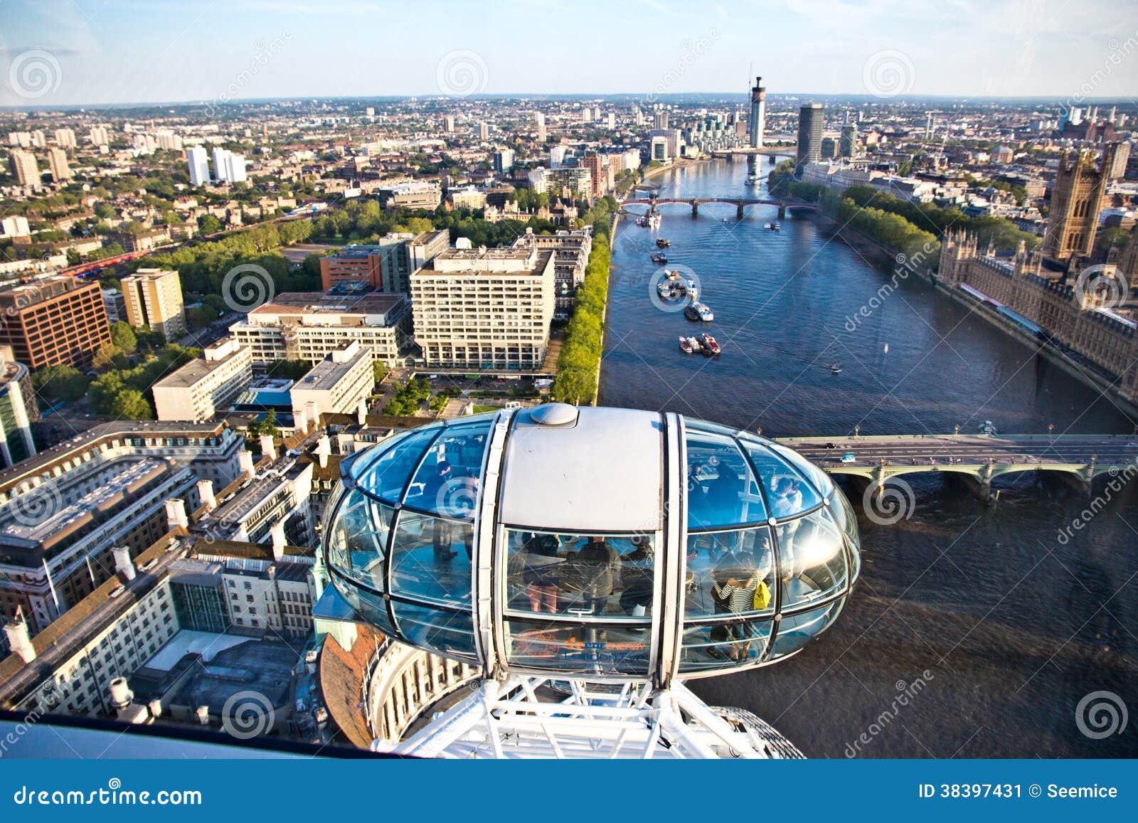 Aerial View of the River Thames in London Eye Editorial Photo - Image ...
