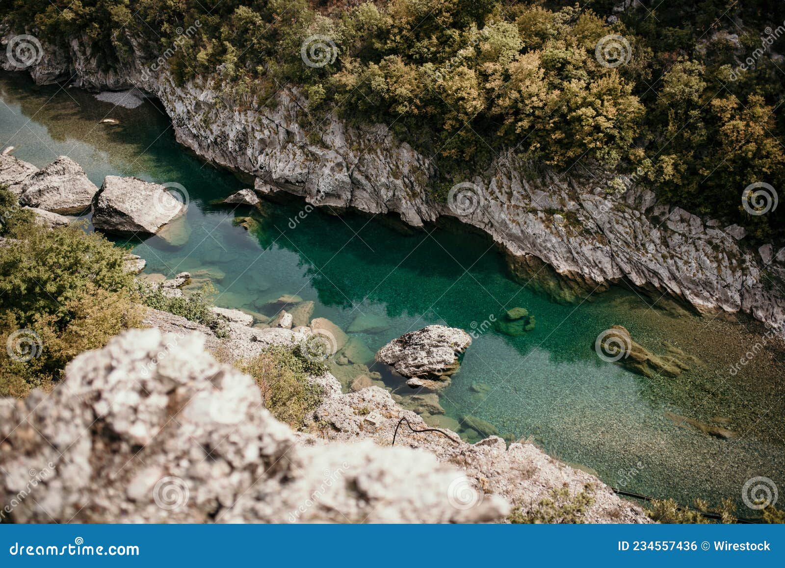 Aerial View of a River between Two Cliffs Stock Photo - Image of narrow ...
