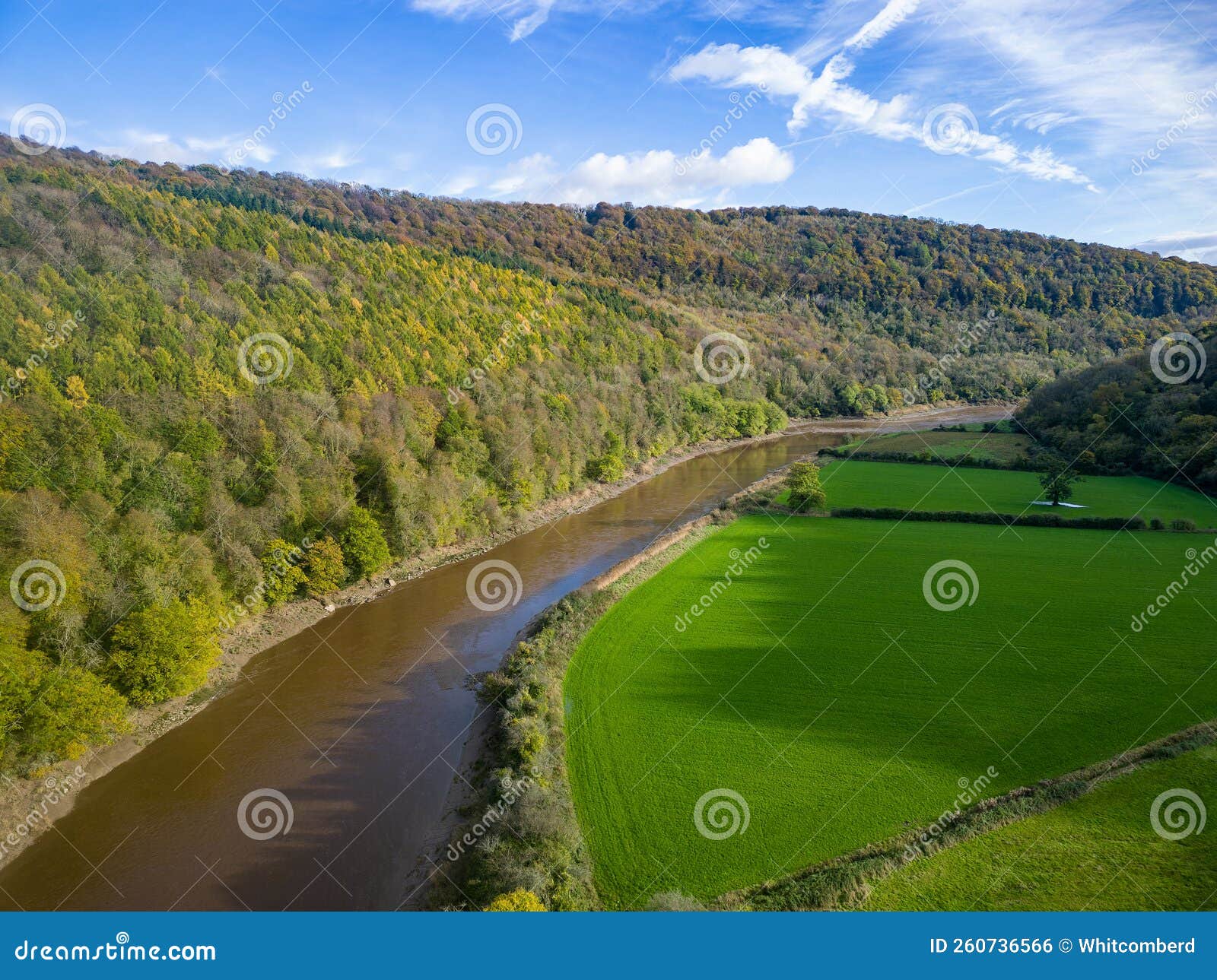 Aerial View of the River Wye in Autumn Stock Photo - Image of autumn ...