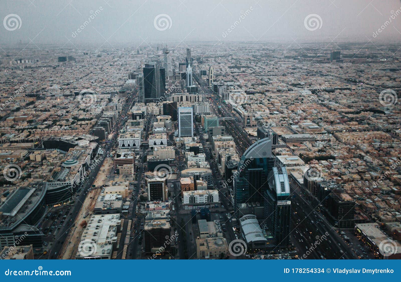 Aerial View of Riyadh Downtown at the Evening Editorial Stock Image ...