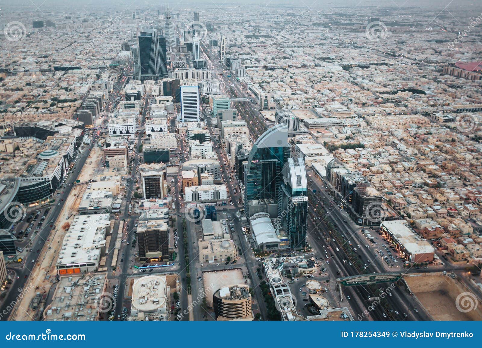 Aerial View of Riyadh Downtown at the Evening Editorial Stock Image ...