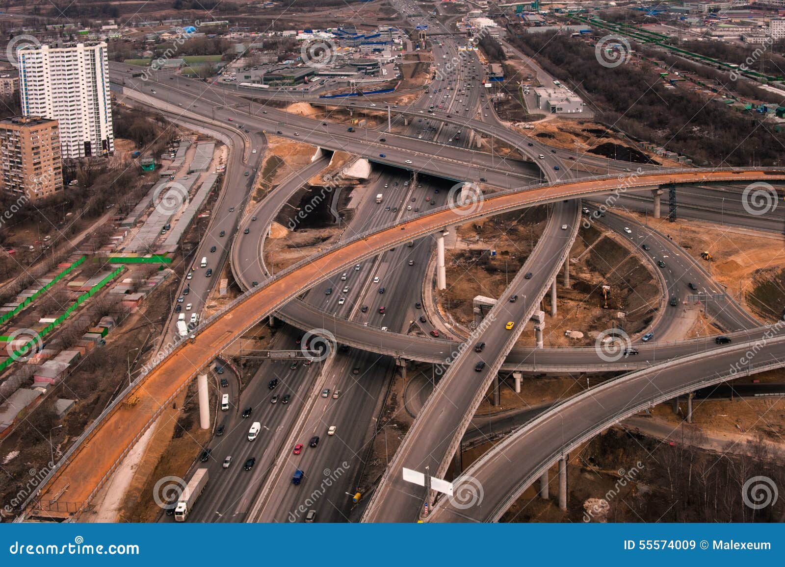 Aerial View of the road stock image. Image of cityscape - 55574009