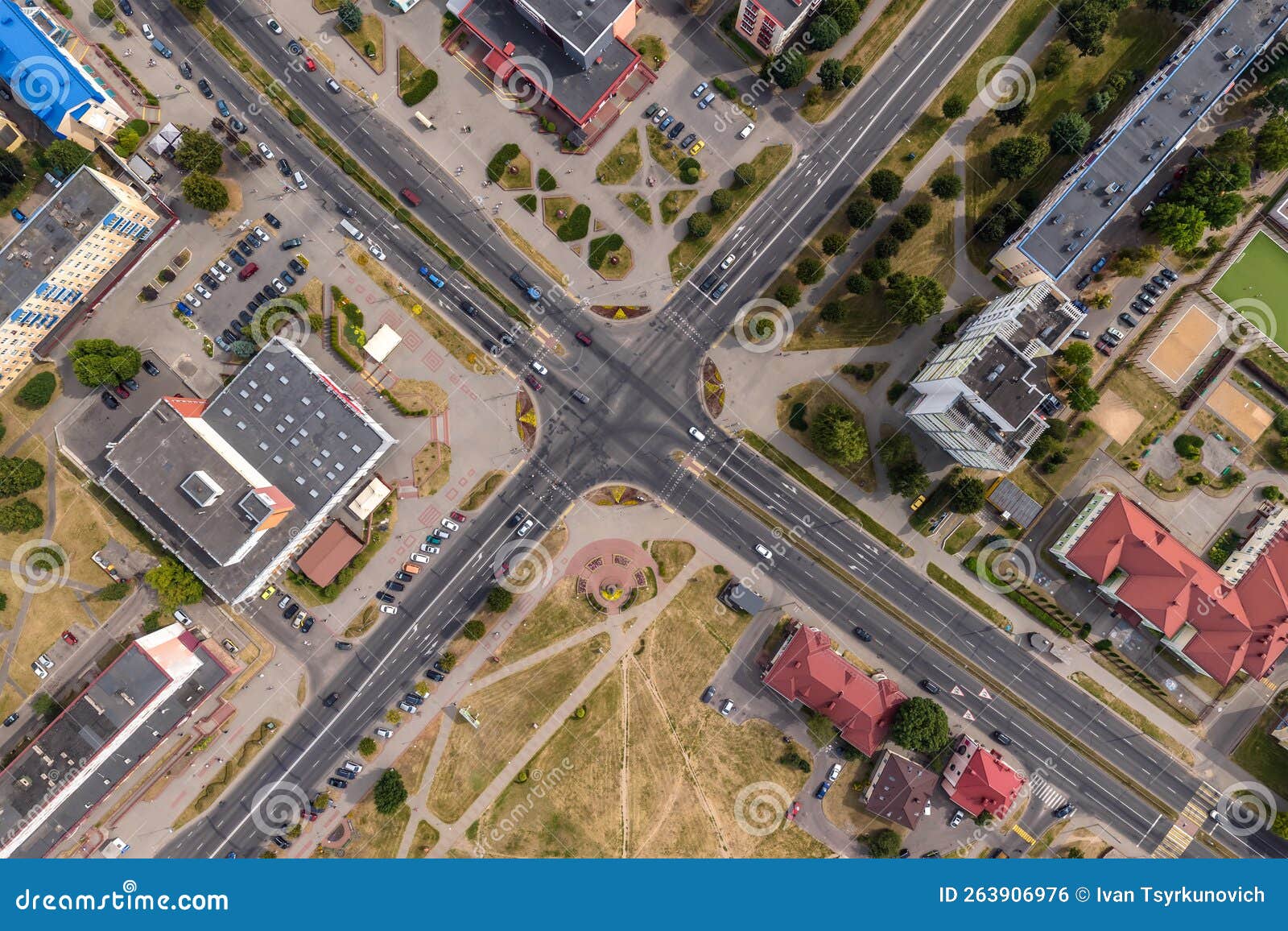 Aerial View of Road Interchange or Highway Intersection. Junction ...