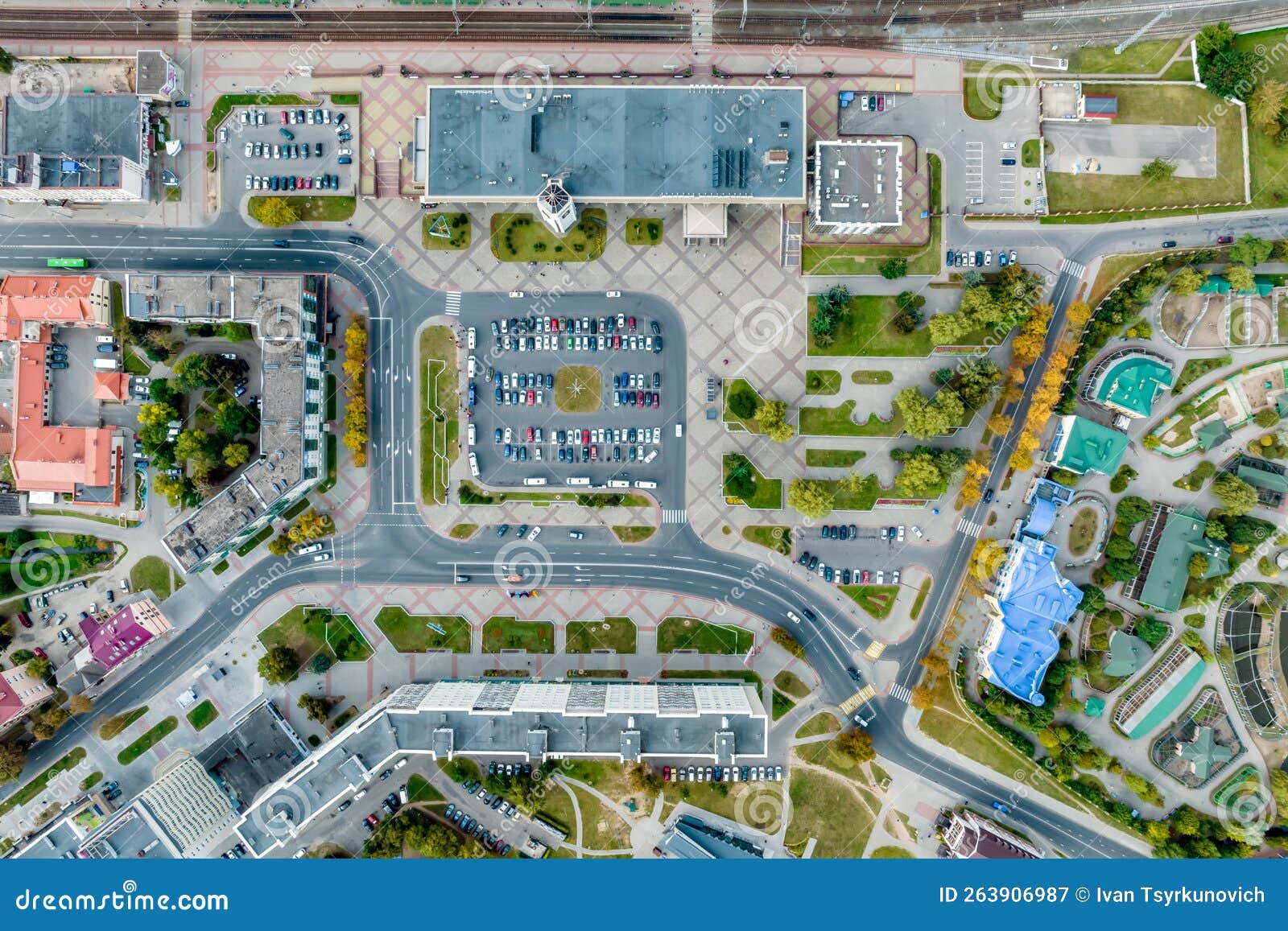 Aerial View of Road Interchange or Highway Intersection. Junction ...