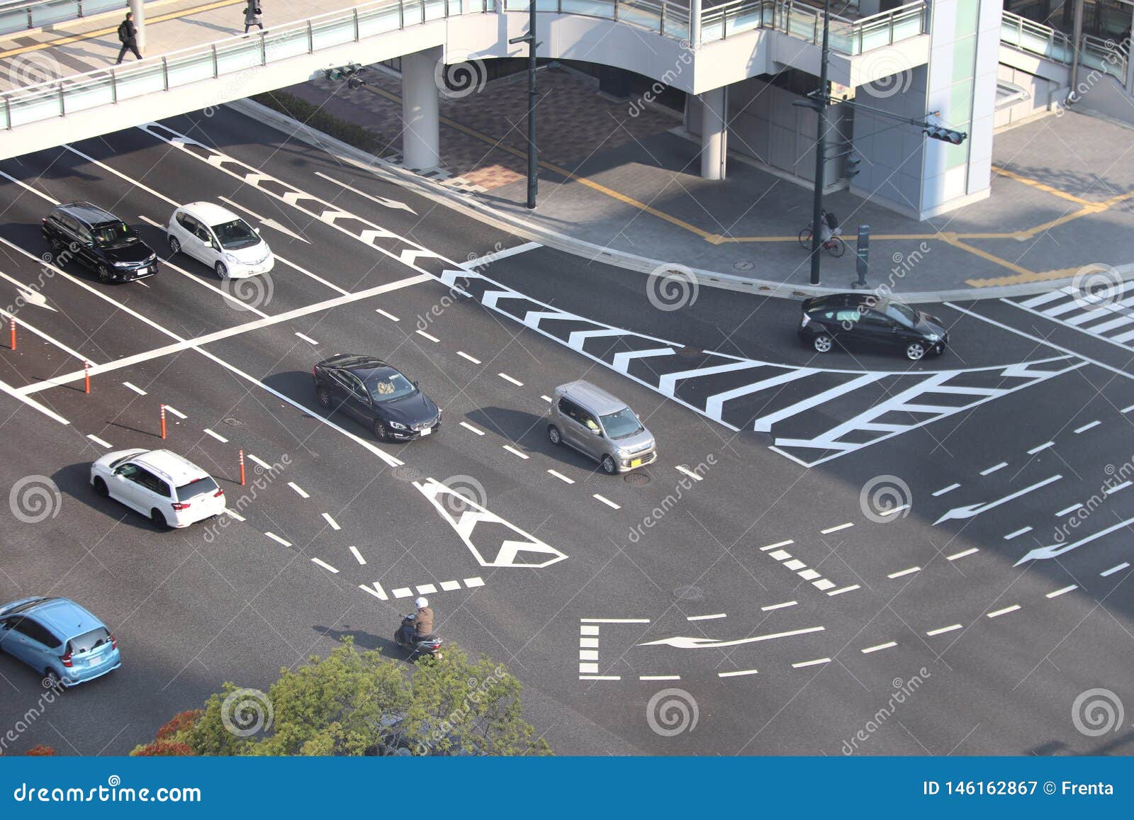Aerial View of Road Intersection, Hiroshima, Japan Stock Image - Image ...