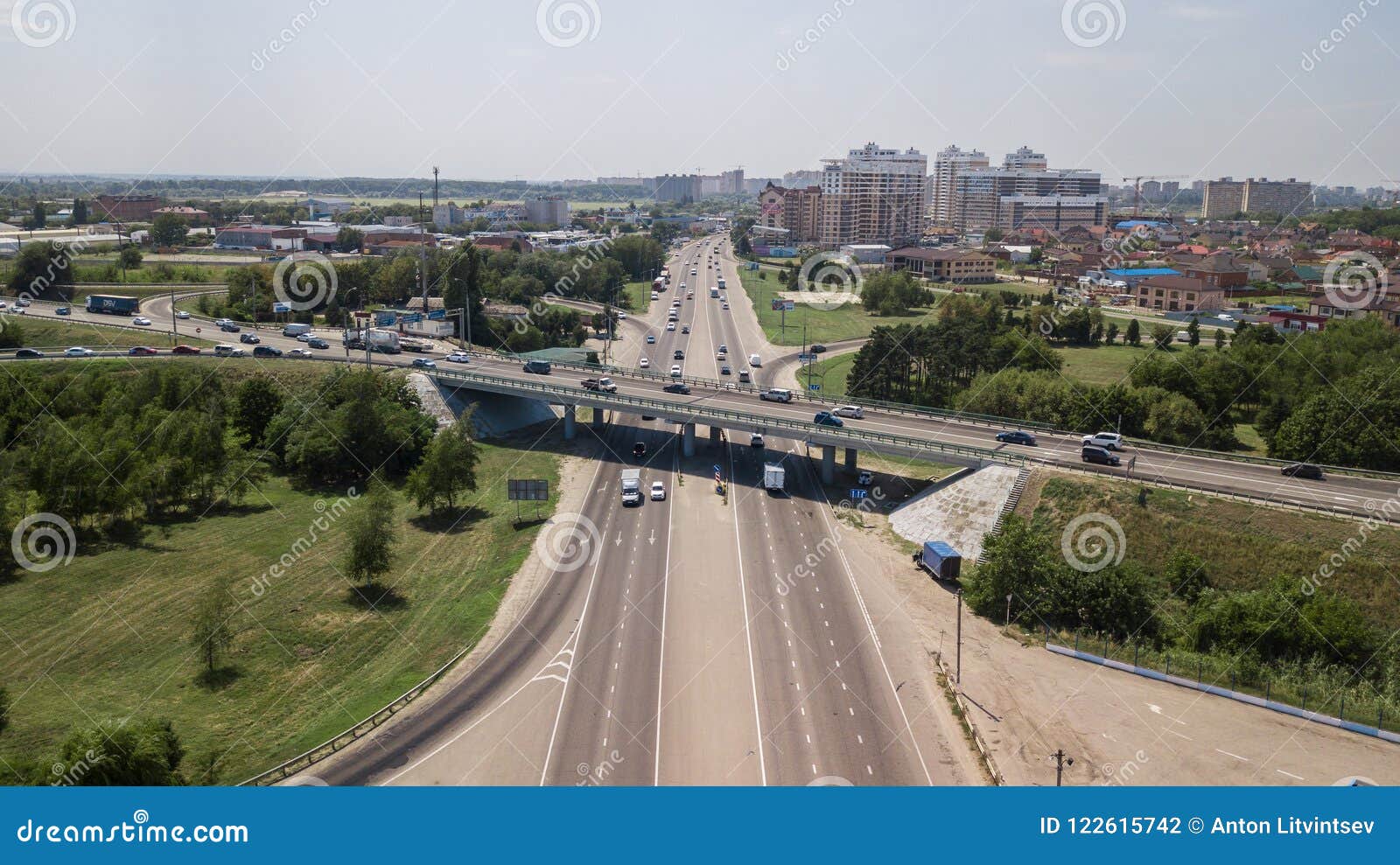 Top Down Aerial View of Transportation Highway Overpass, Ringway ...
