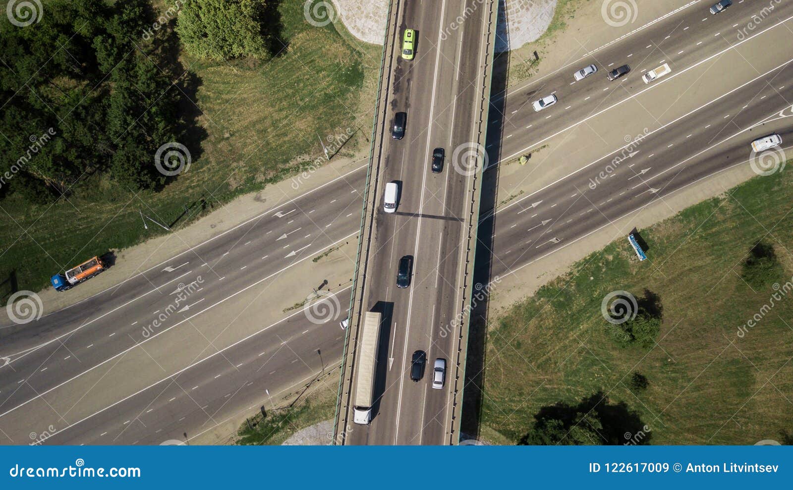 Top Down Aerial View of Transportation Highway Overpass, Ringway ...