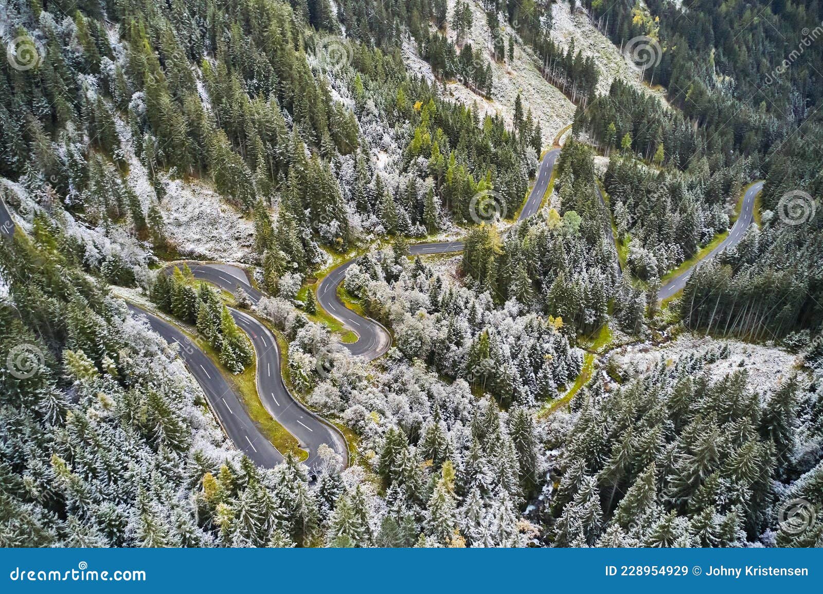 Aerial View of Road Path on Mountain Cliff Stock Image - Image of land ...