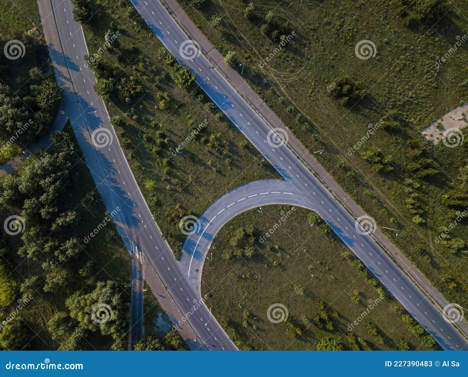 Aerial View of the Road with a U-turn Stock Image - Image of trip ...
