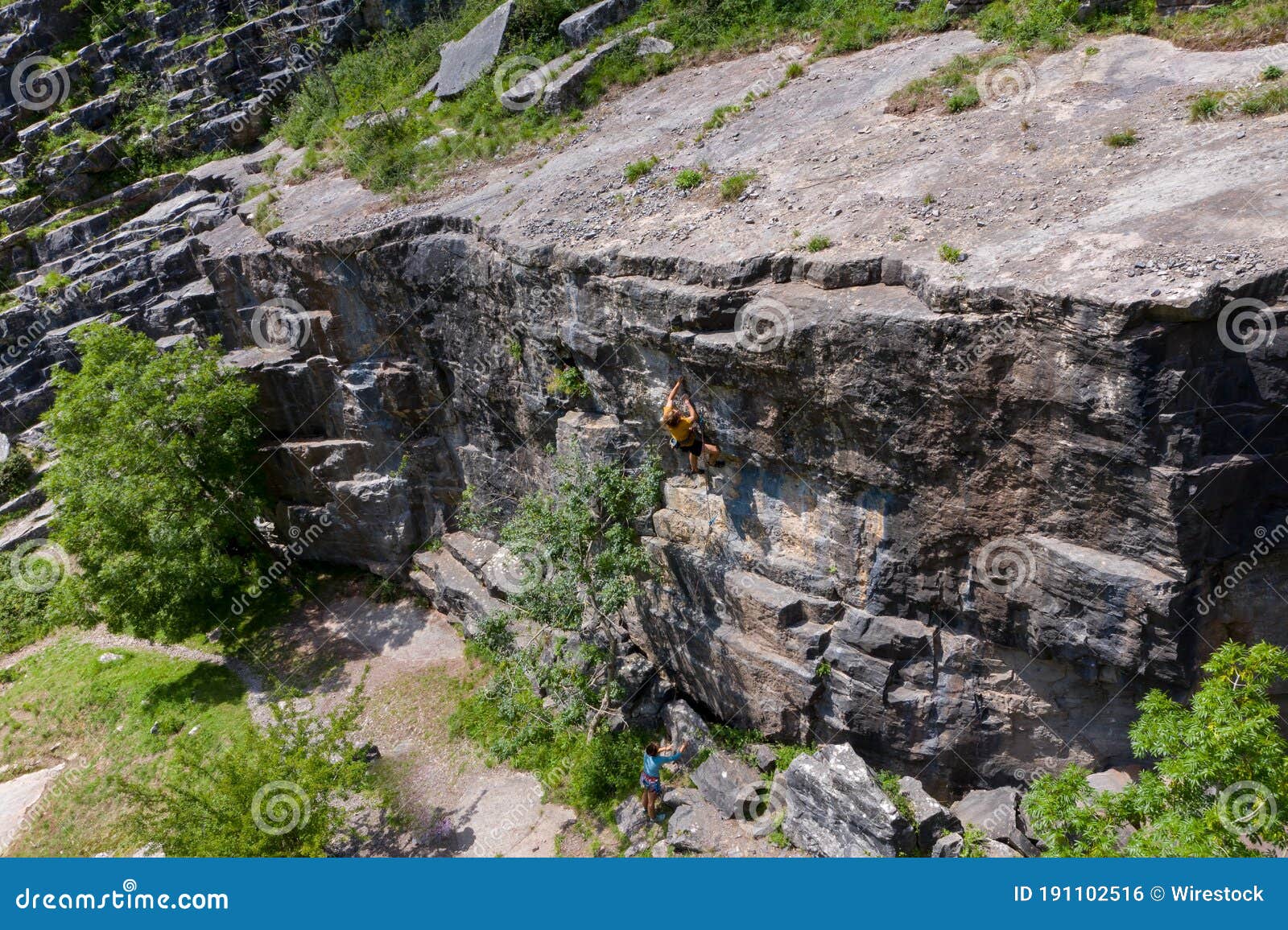 Aerial View of a Rock Climber at Cheddar Gorge Stock Photo - Image of ...
