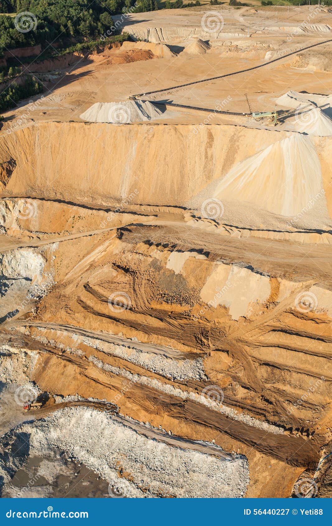 Aerial view of rock quarry stock image. Image of belt - 56440227