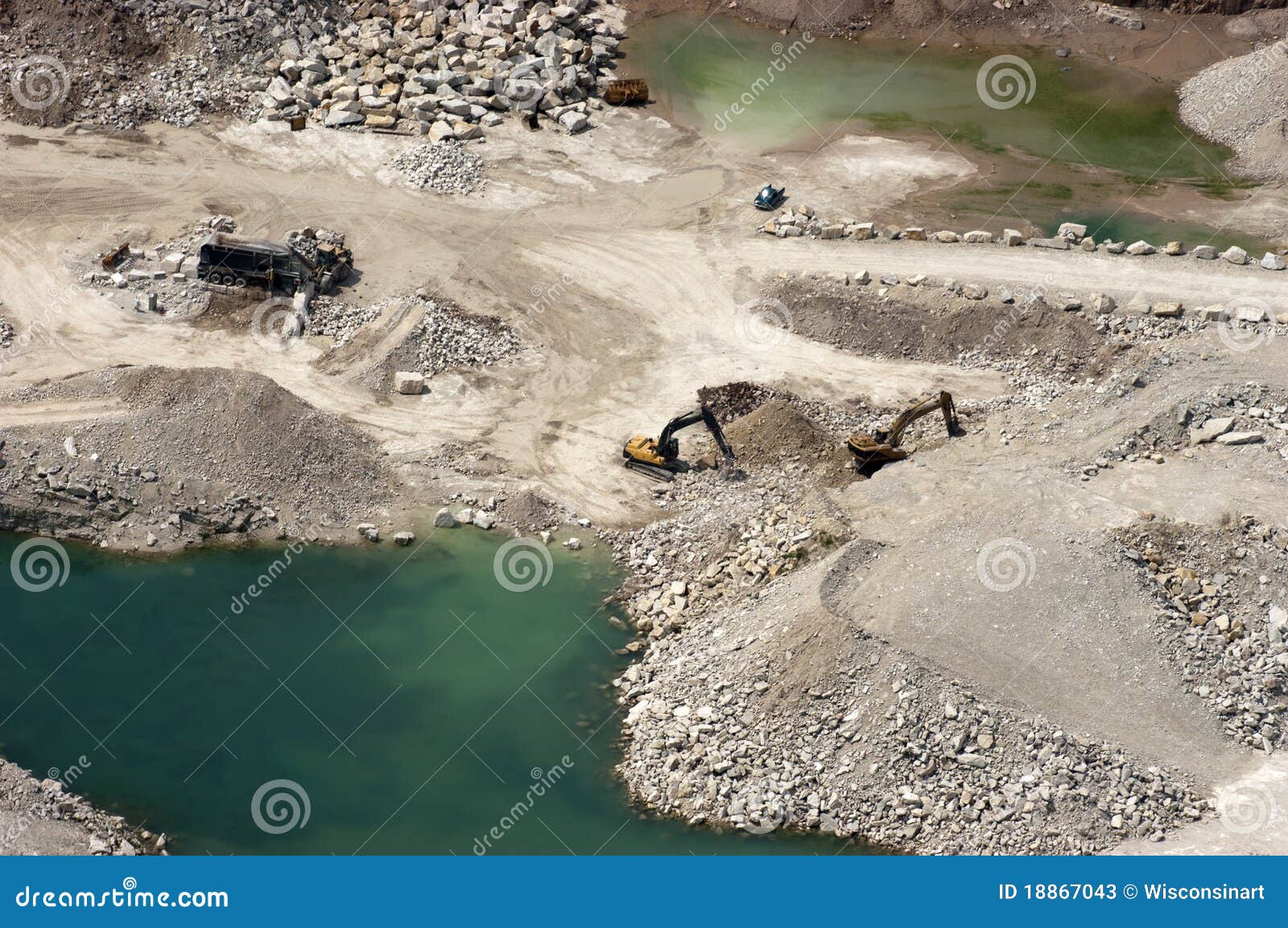 Aerial View of Rock Quarry Strip Mining Stock Image - Image of work ...