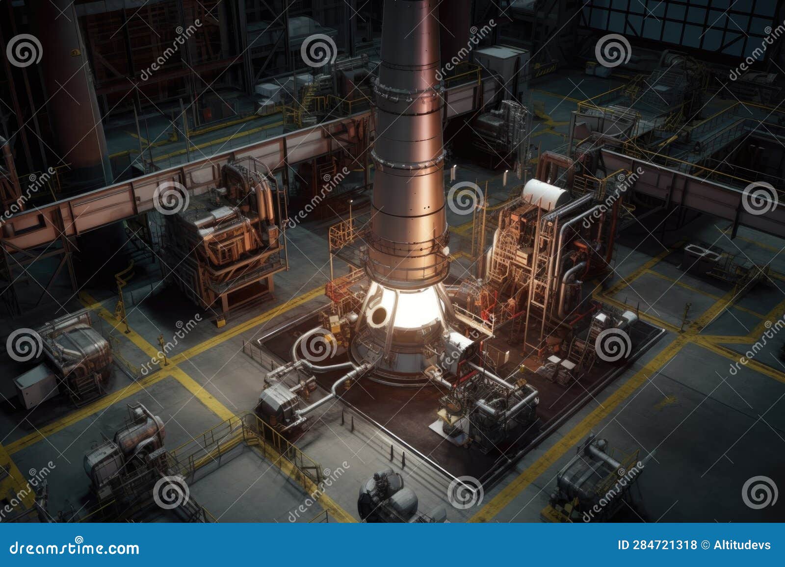 Aerial View of a Rocket Engine Test Facility Stock Illustration ...