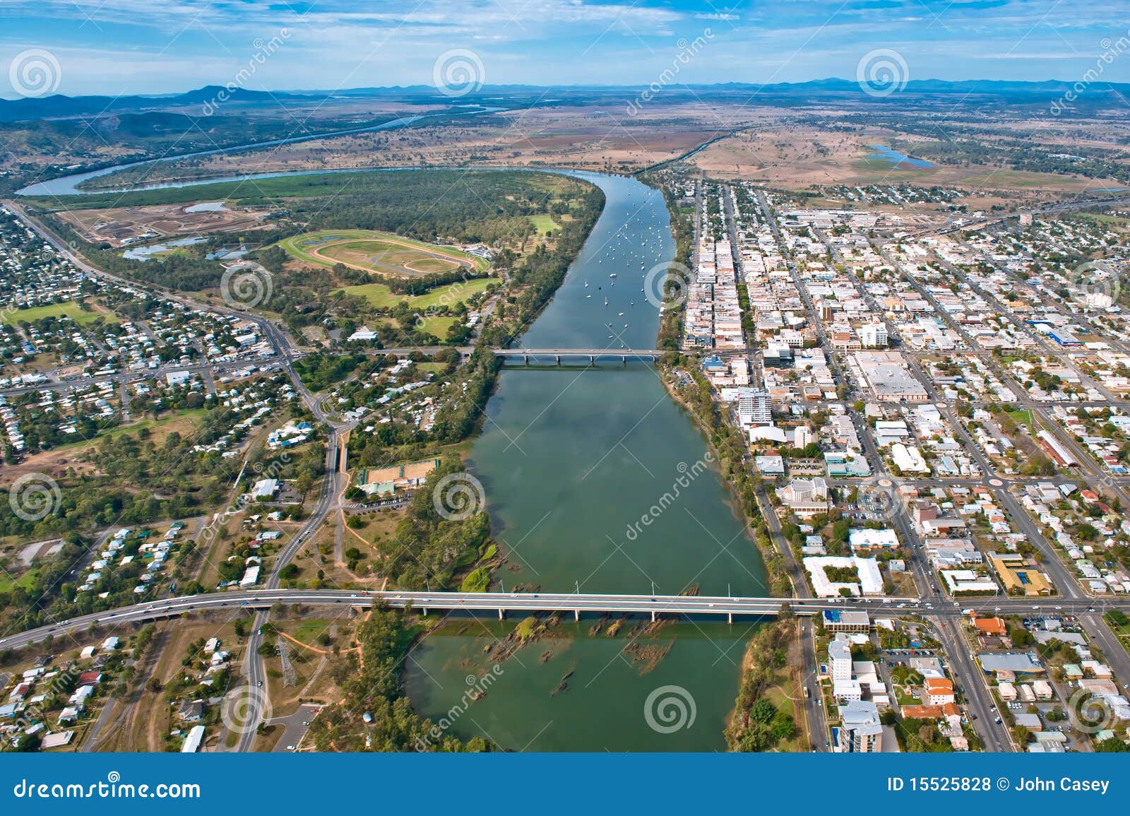 Aerial View of Rockhampton July,2010 Stock Photo - Image of boats ...