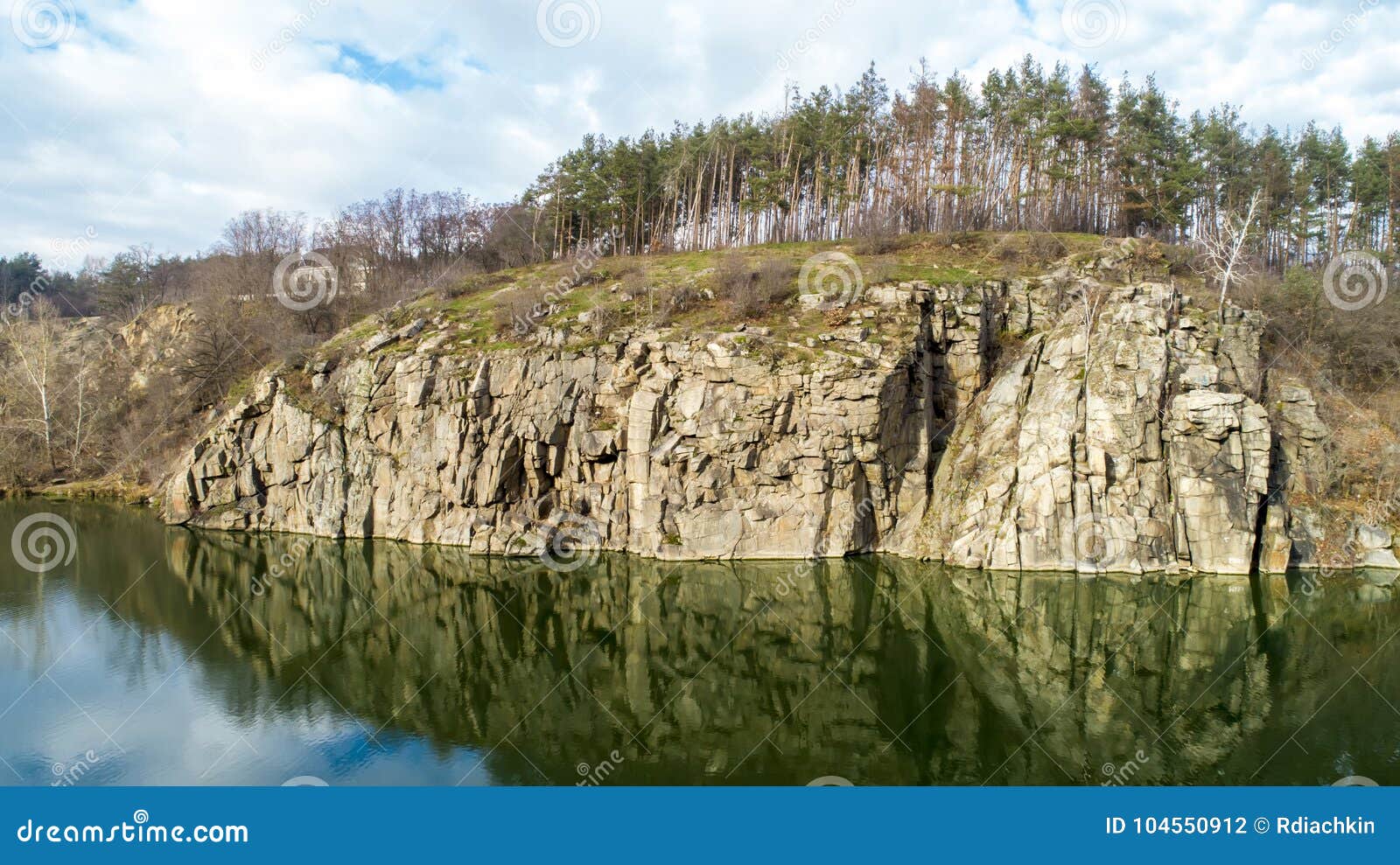 Aerial View of the Rocks. Beautiful View of the River Landscape. Stock ...