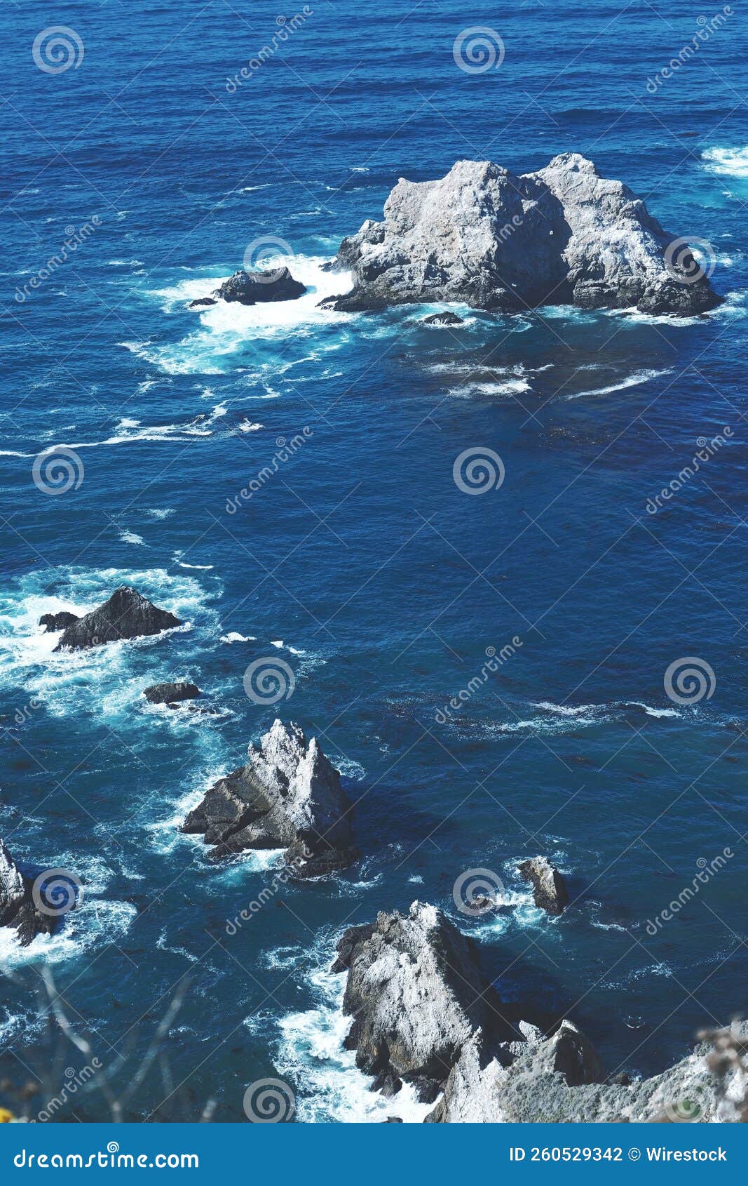 Aerial View of Rocks in the Sea Stock Photo - Image of foam, shore ...