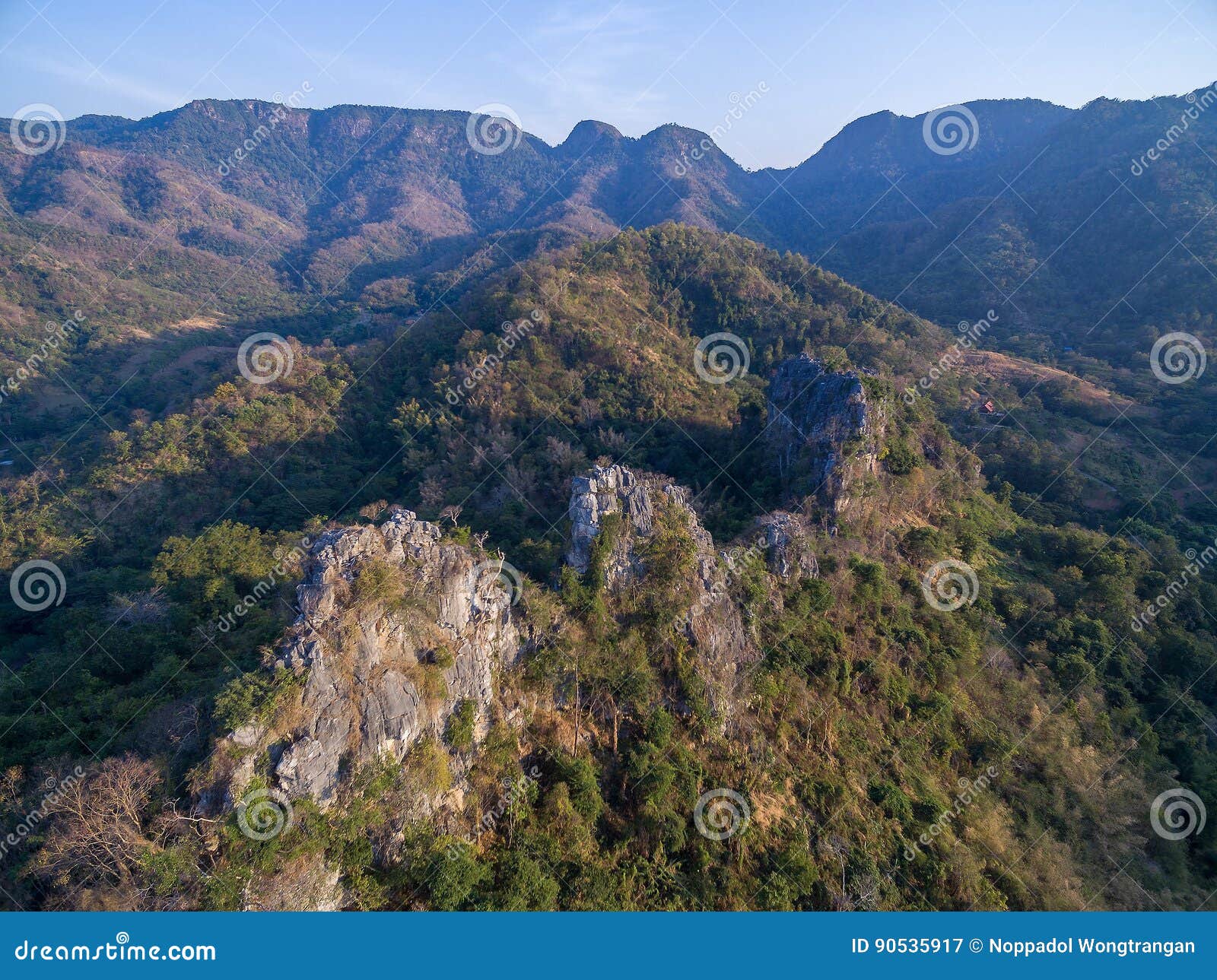 Aerial View of Rocky Cliffs in the Mountain Range Stock Image - Image ...