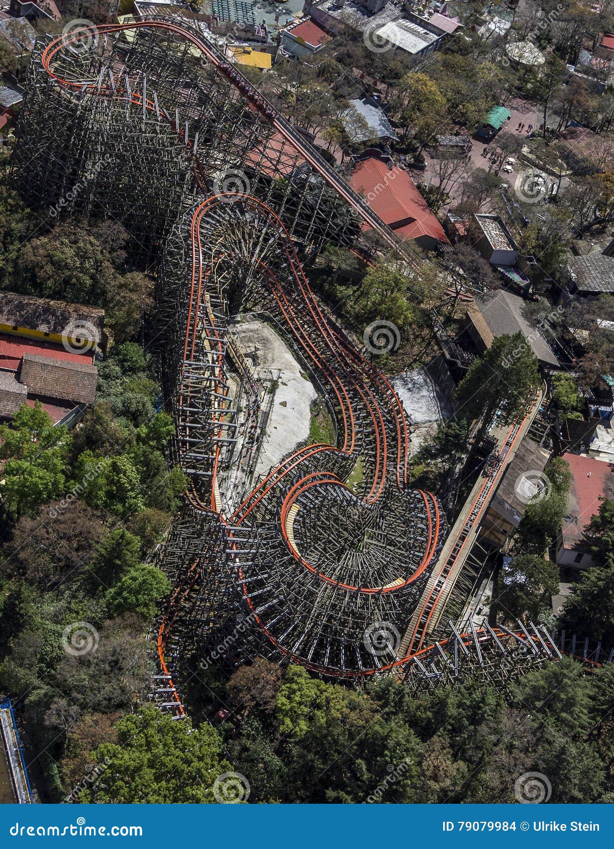 Aerial View of Roller Coaster Stock Photo - Image of excitement, cdmx ...