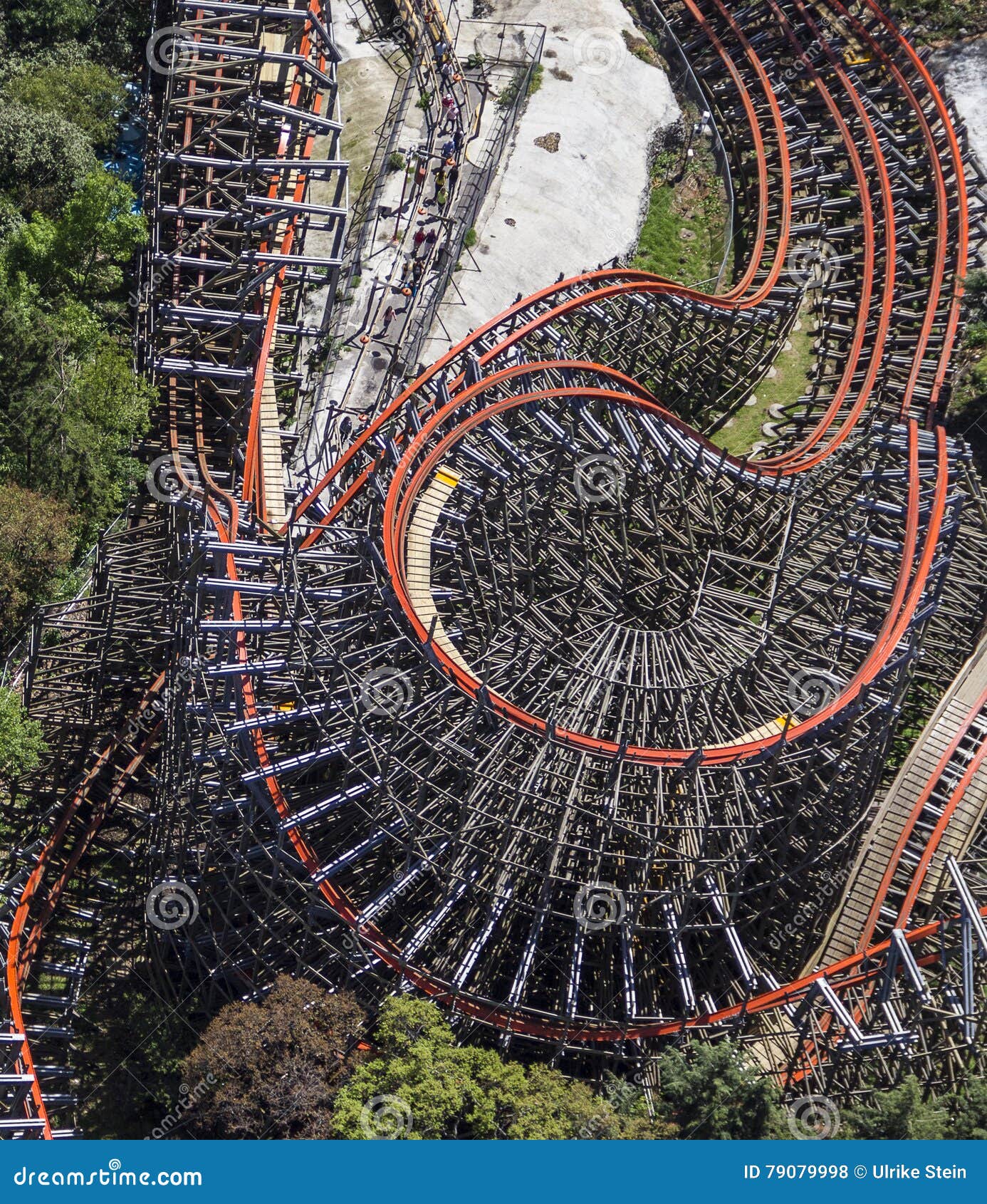 Aerial View of Roller Coaster Stock Photo - Image of attraction, mexico ...