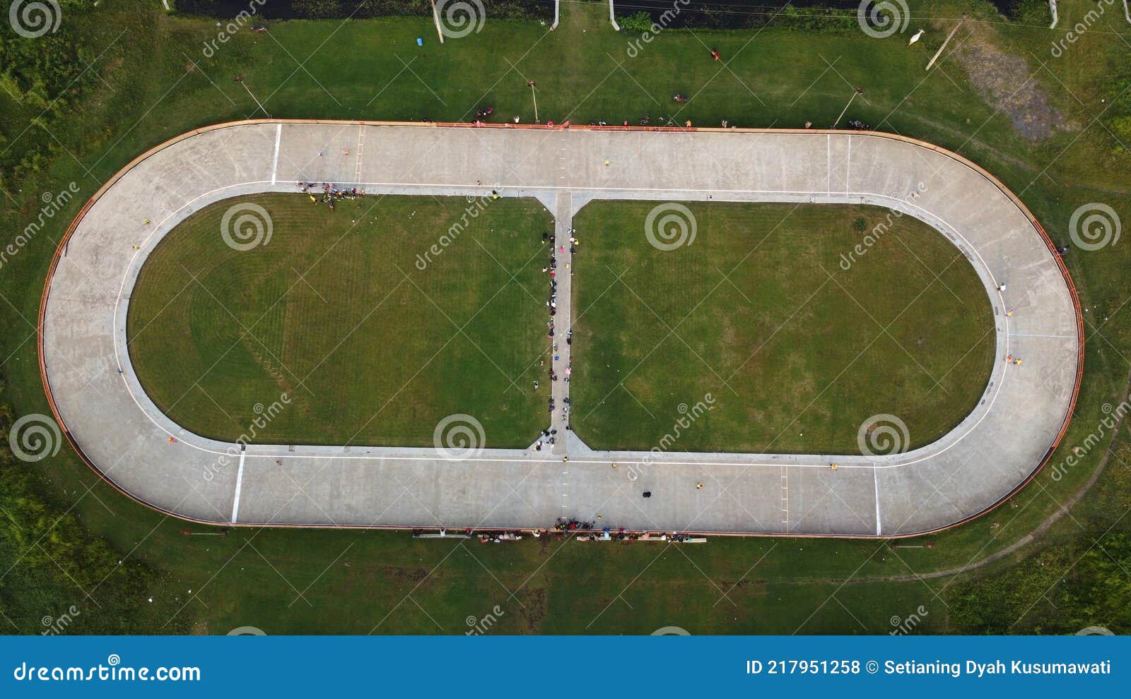 Aerial View of Roller Skate Rink. the Children are Practicing Roller ...