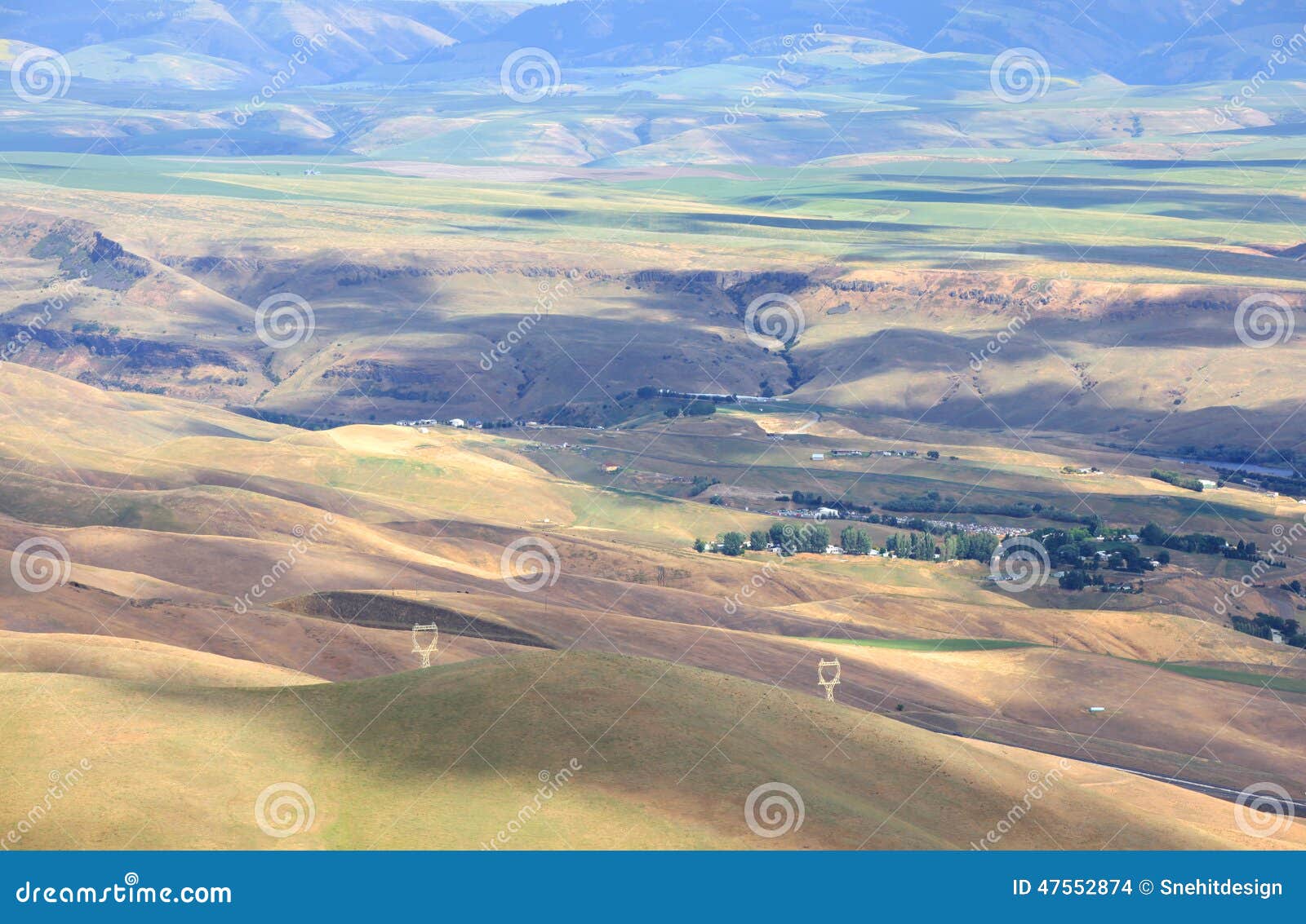 Aerial View of Rolling Hills Stock Photo - Image of barley, green: 47552874
