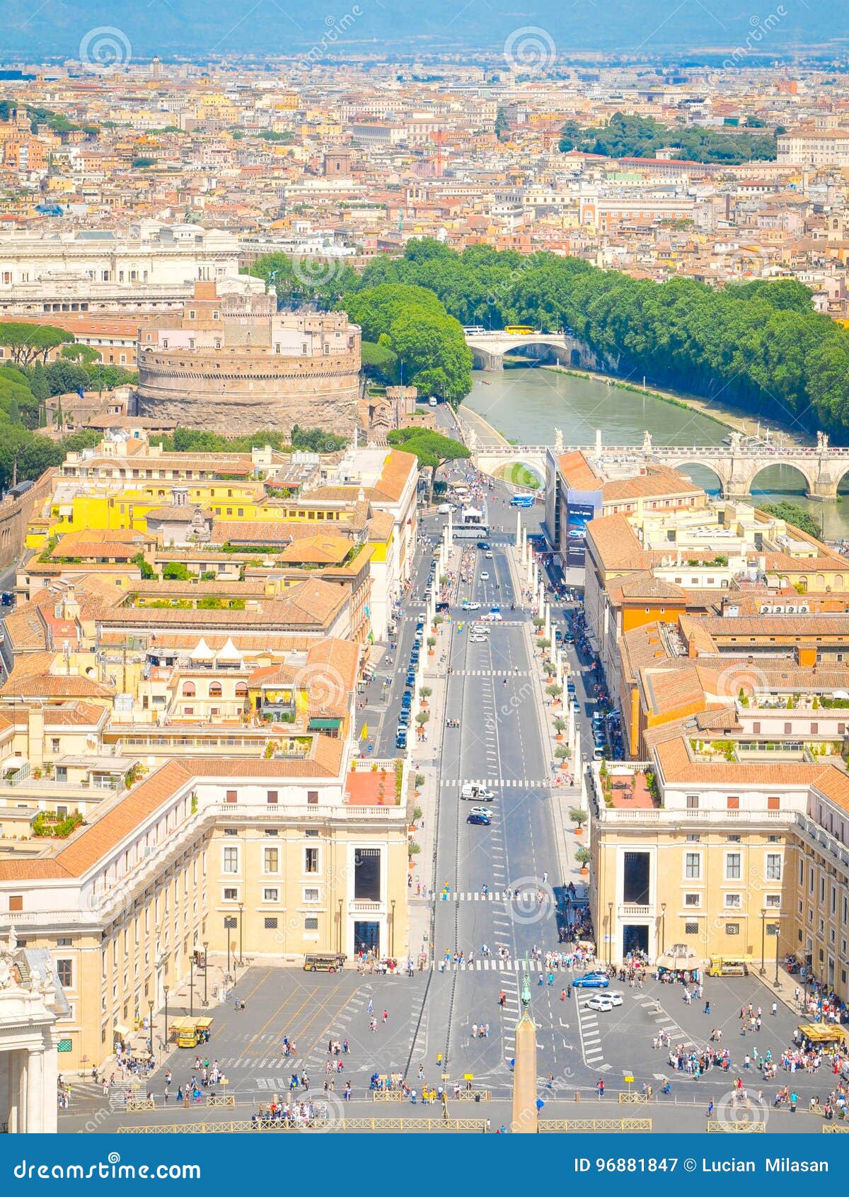 Aerial view of Rome stock image. Image of capital, landmarks - 96881847