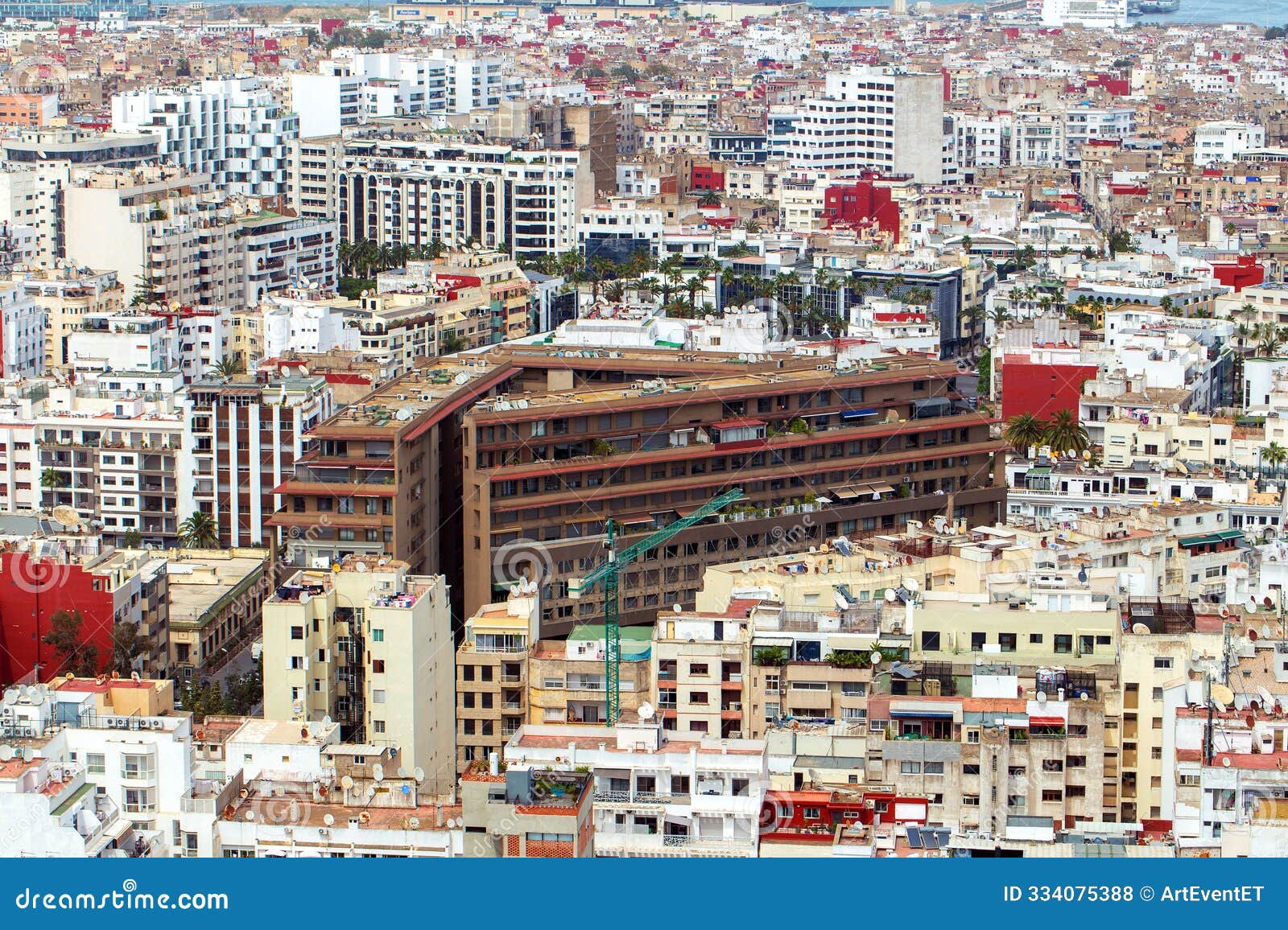 Aerial View of Rooftops and Dense Housing Development in Casablanca ...